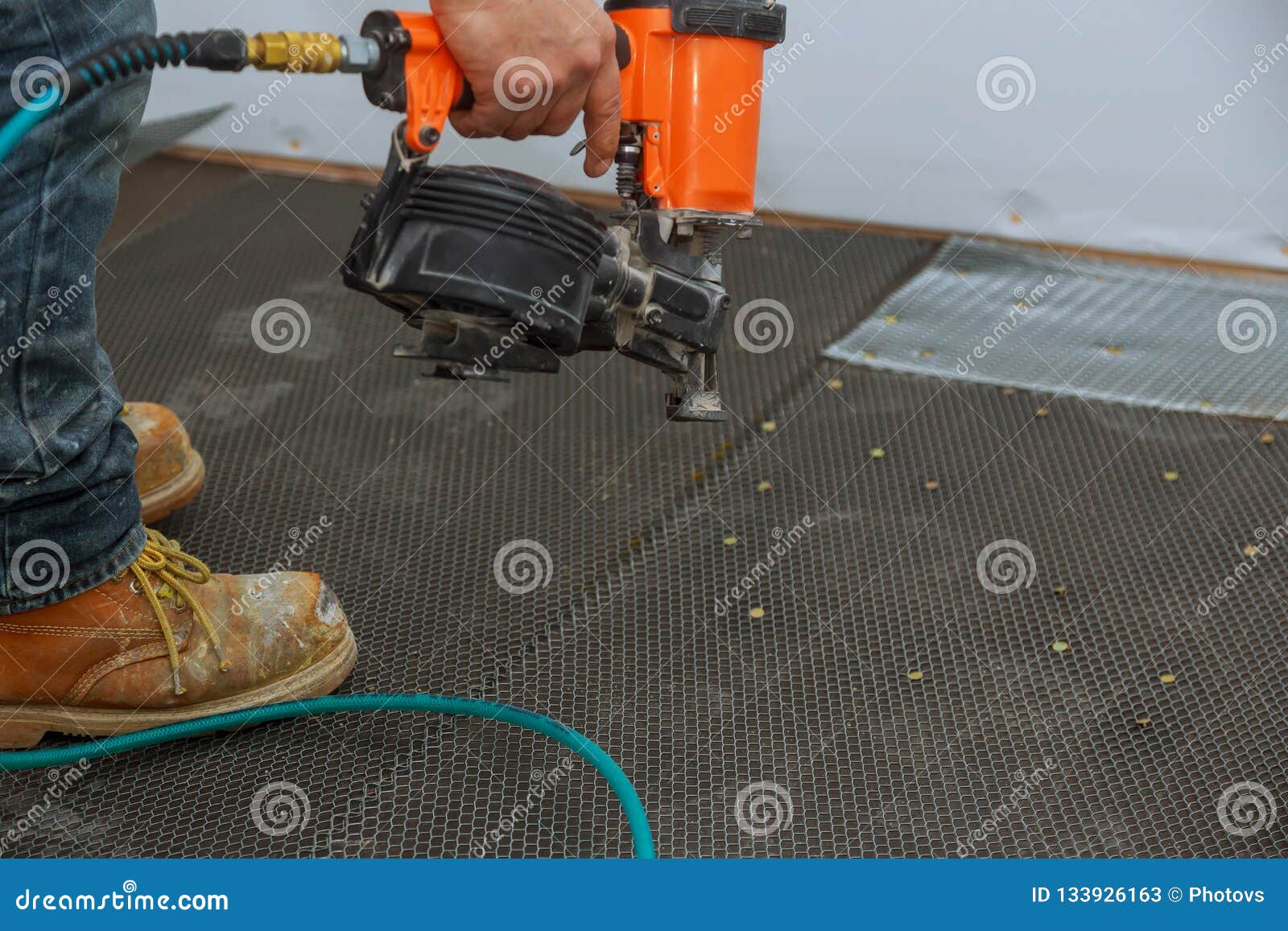 Reinforcing Mesh for Plastering and Installing Tiles Stock Image ...