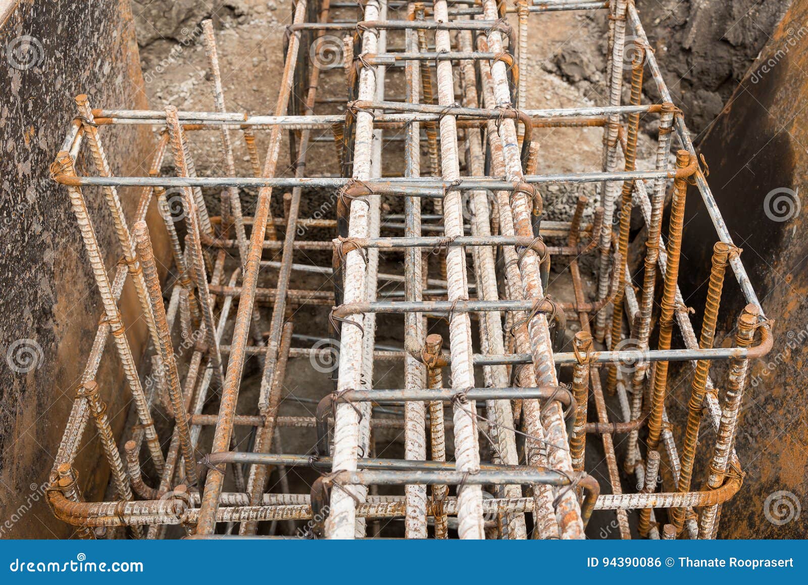 Reinforcing Steel Bars for Building. Stock Photo - Image of rebar ...