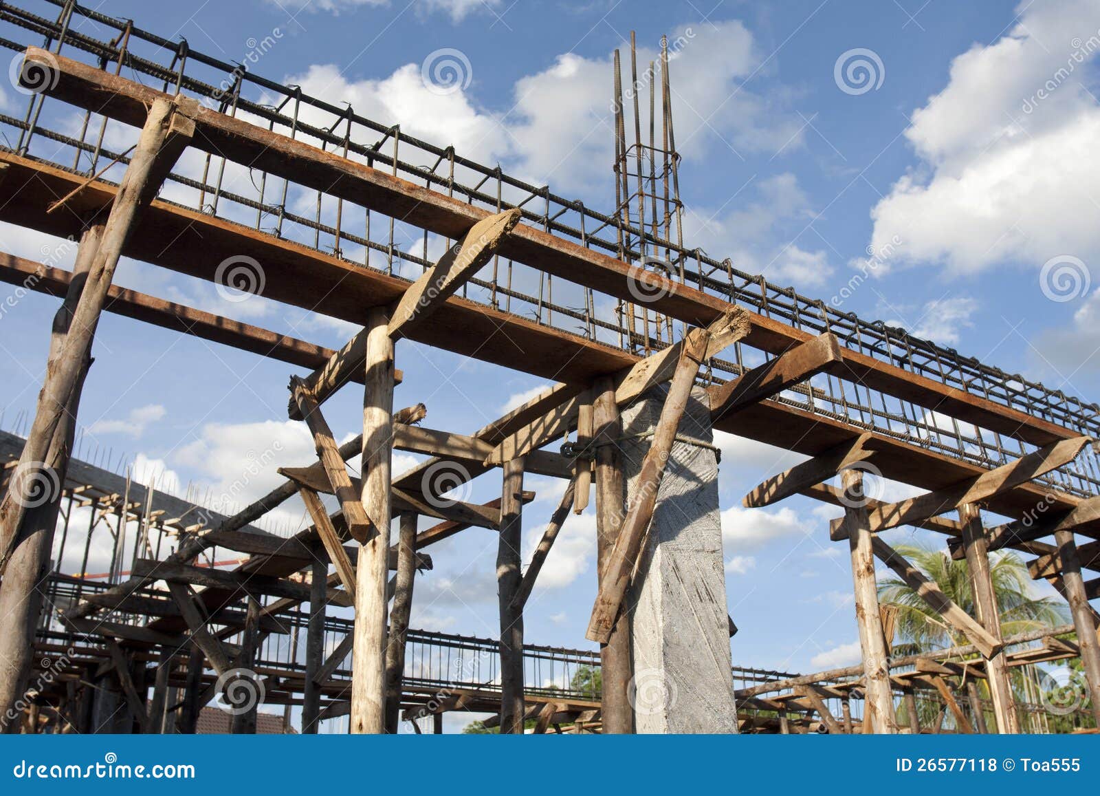 Reinforcing Steel Bars on Supports for Building Stock Photo - Image of ...