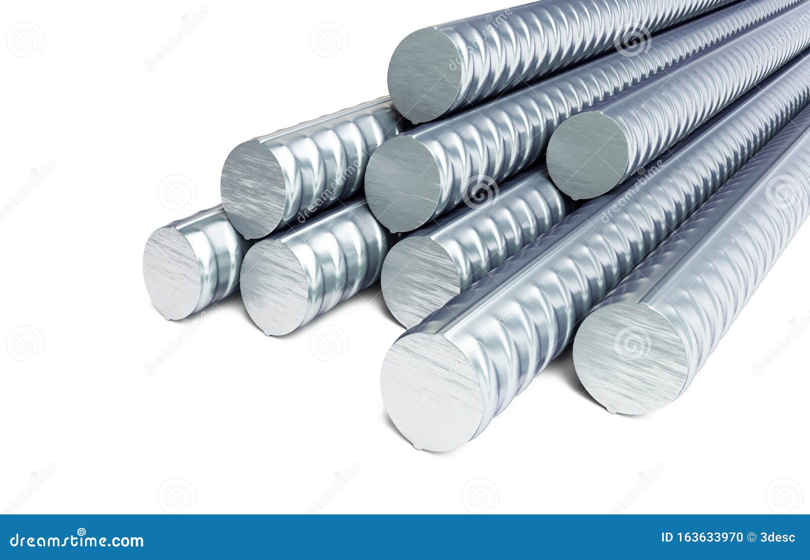 Reinforcing Steel on a White Background 3D Illustration, 3D Rendering ...