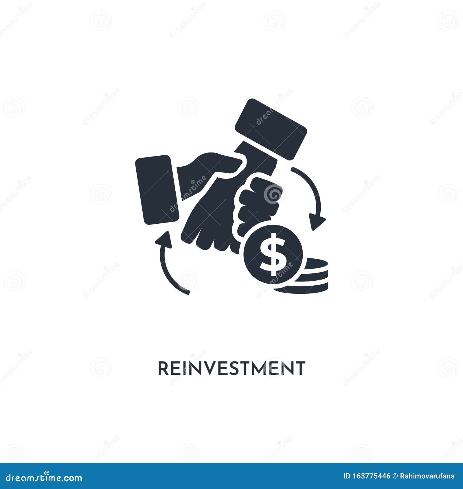 Reinvestment Icon. Simple Element Illustration. Isolated Trendy Filled ...