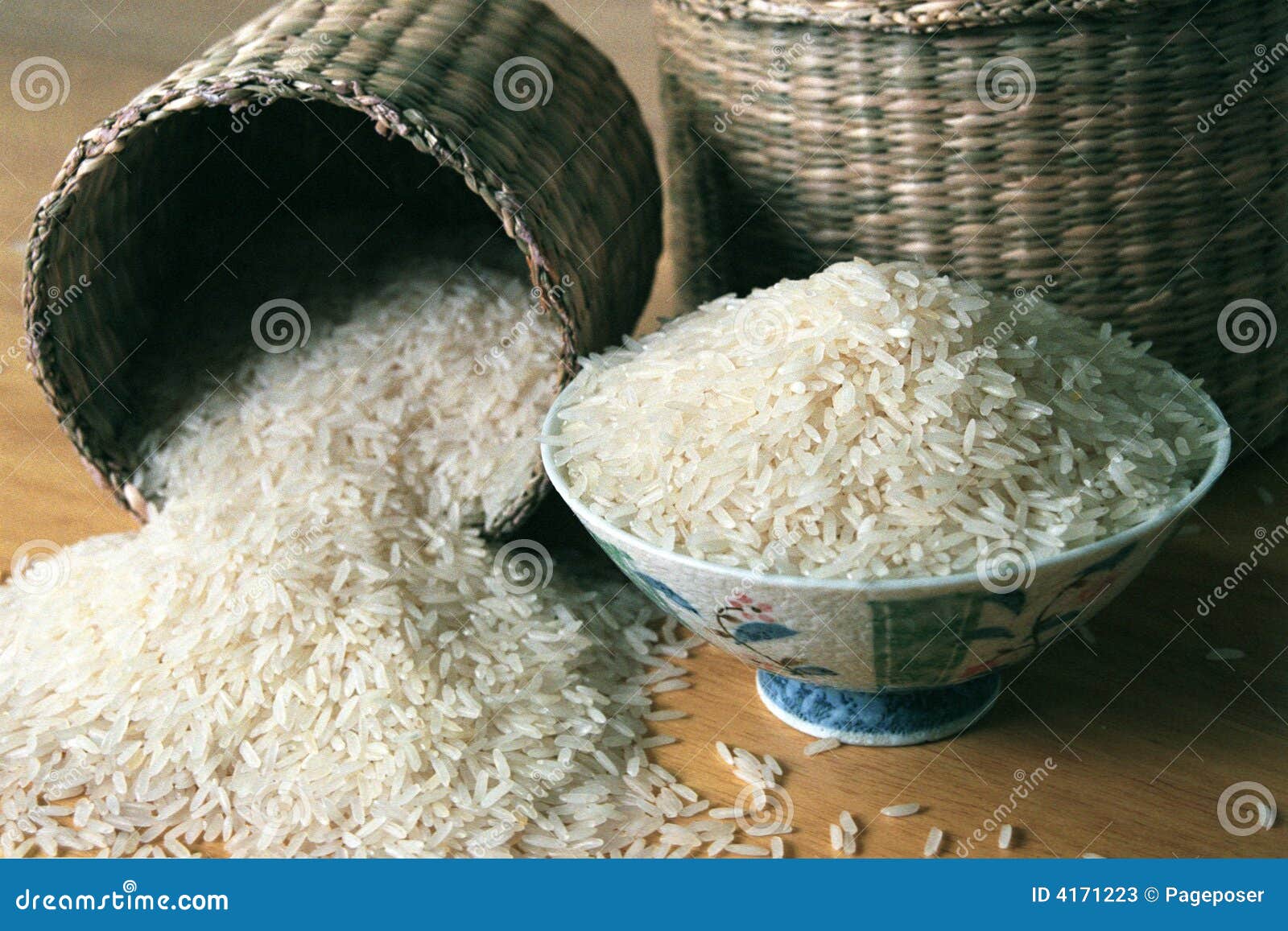 Reis stockbild. Bild von korb, koch, nahrung, voll, chinesisch - 4171223