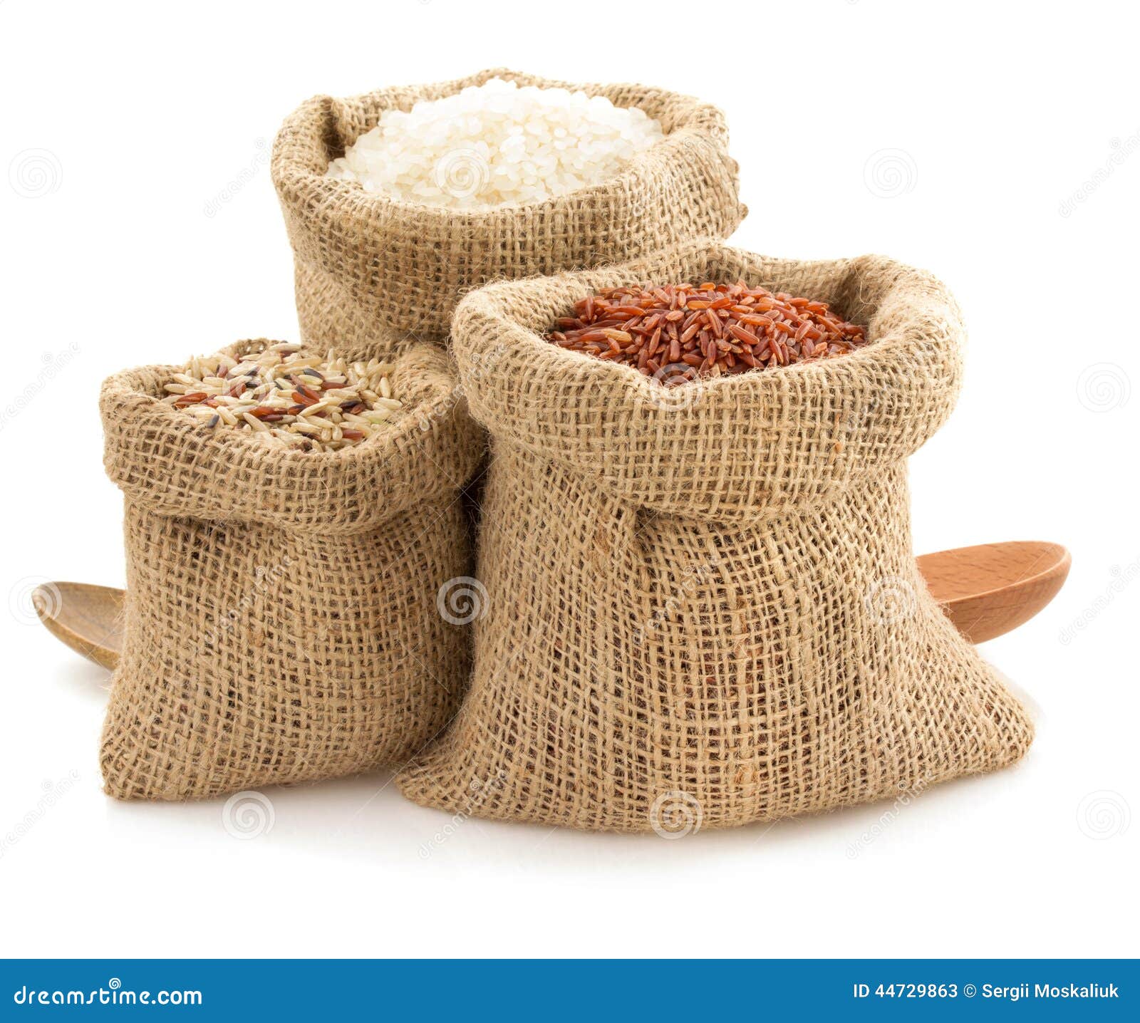 Reis in Der Sacktasche Auf Weiß Stockbild - Bild von trocken, reis ...