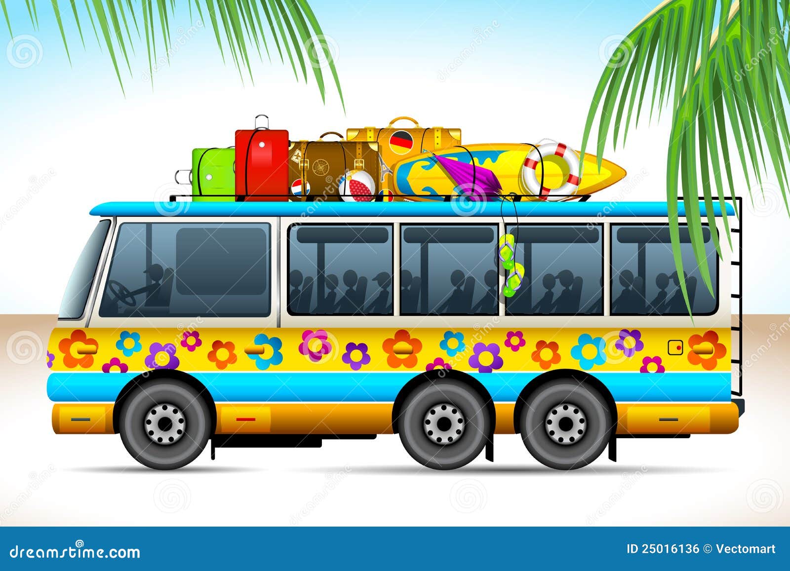 Reis op Bus vector illustratie. Illustration of reis - 25016136