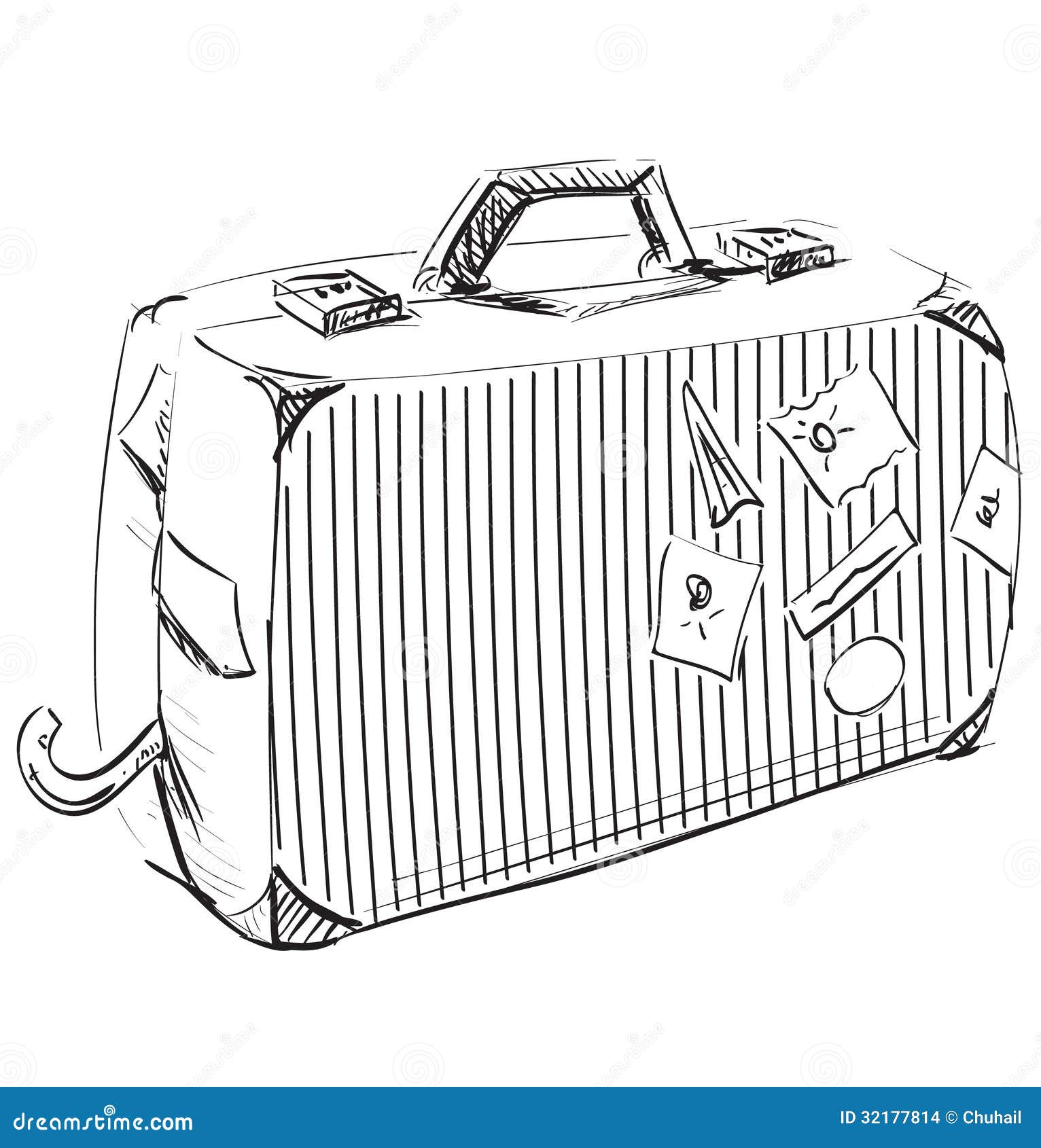 Reiskoffer vector illustratie. Illustration of paspoort - 32177814