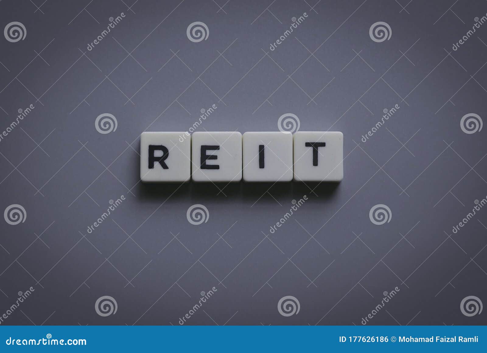 Reit Word Made of Square Letter Word on Gray Background Stock Photo ...