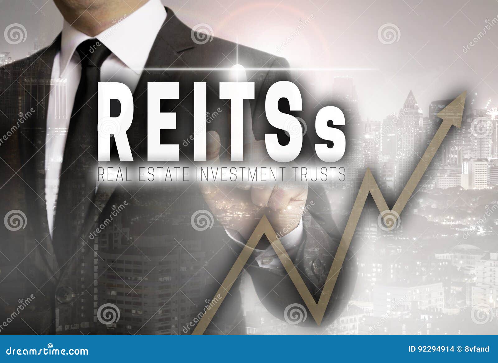 Reits is Shown by Businessman Concept Stock Illustration - Illustration ...