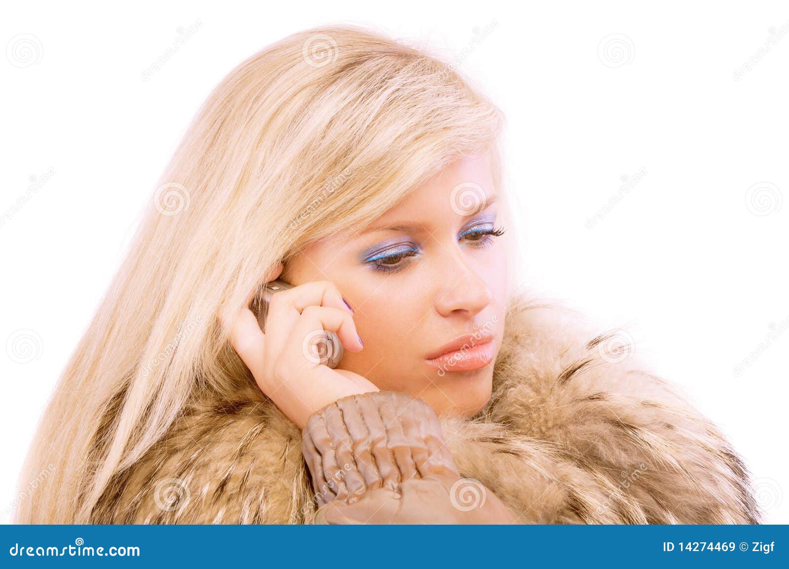 Reizend Blondine Spricht Durch Telefon Stockbild - Bild von blond ...