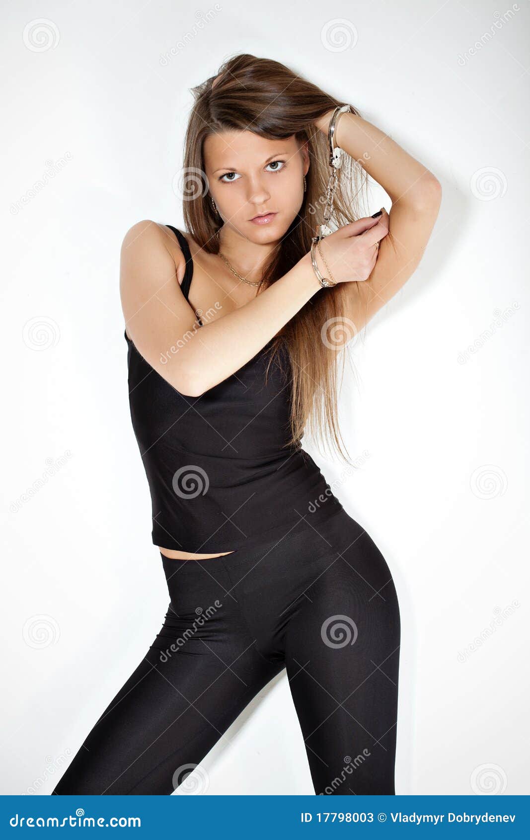 Reizvolle Frau in Den Handschellen Stockbild - Bild von haar, spiele ...