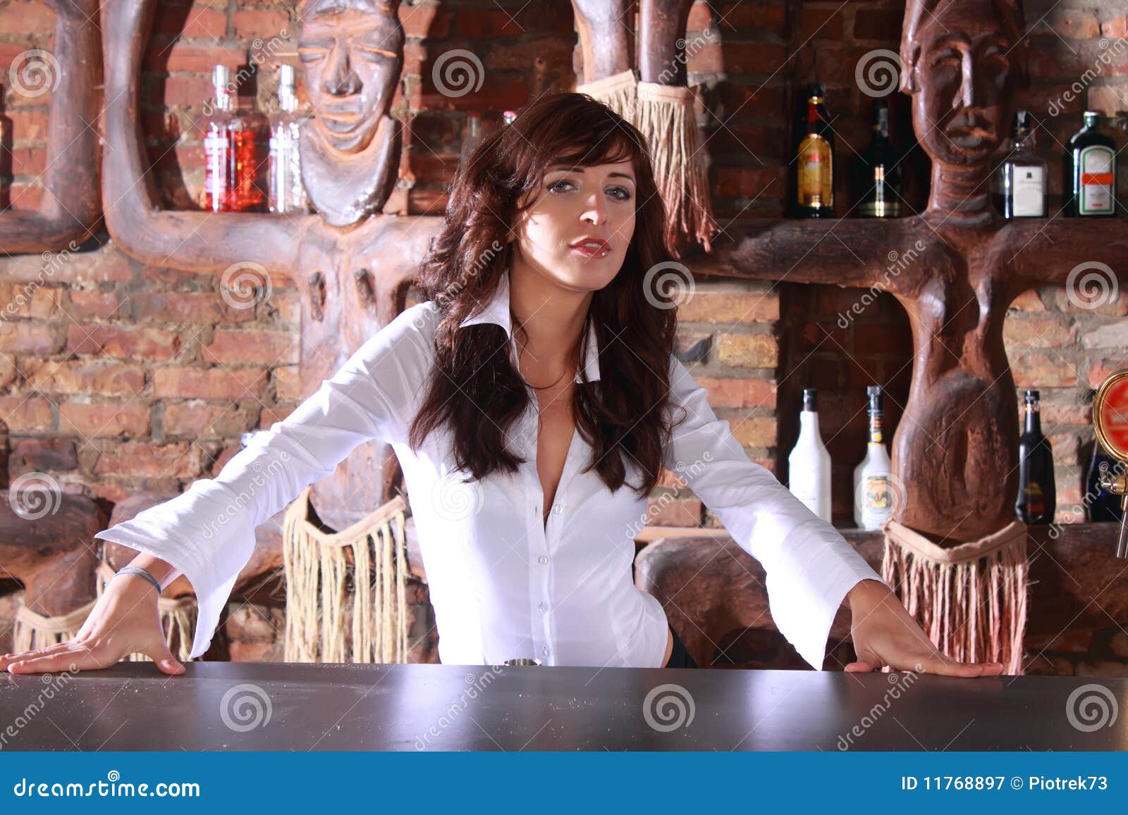 Reizvoller Barmaid stockbild. Bild von zauber, ethnisch - 11768897