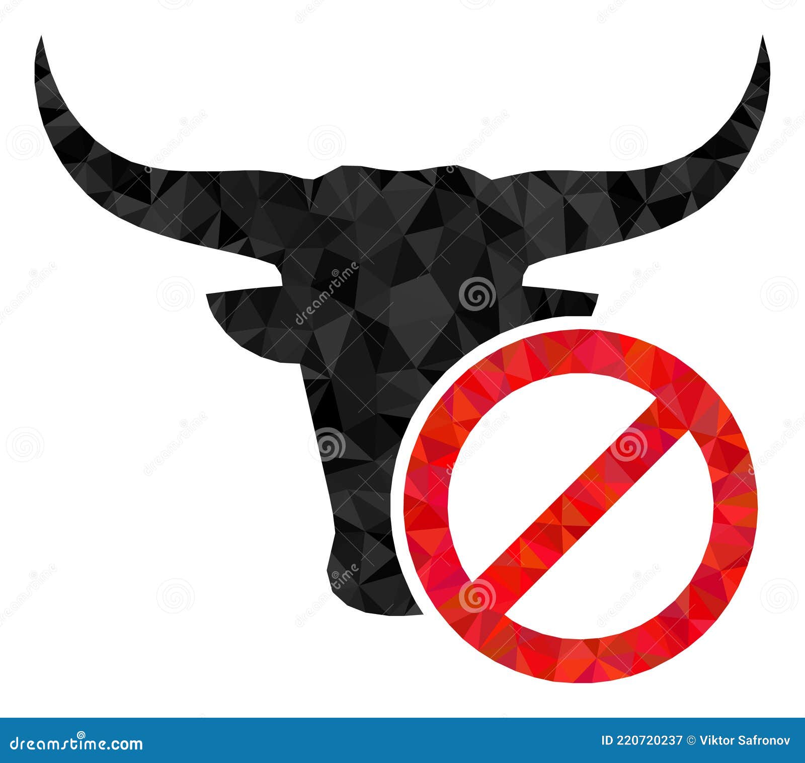 Reject Beef Polygonal Icon stock vector. Illustration of warning ...