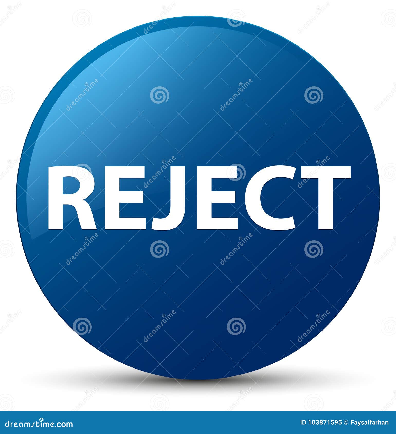 Reject blue round button stock illustration. Illustration of button ...