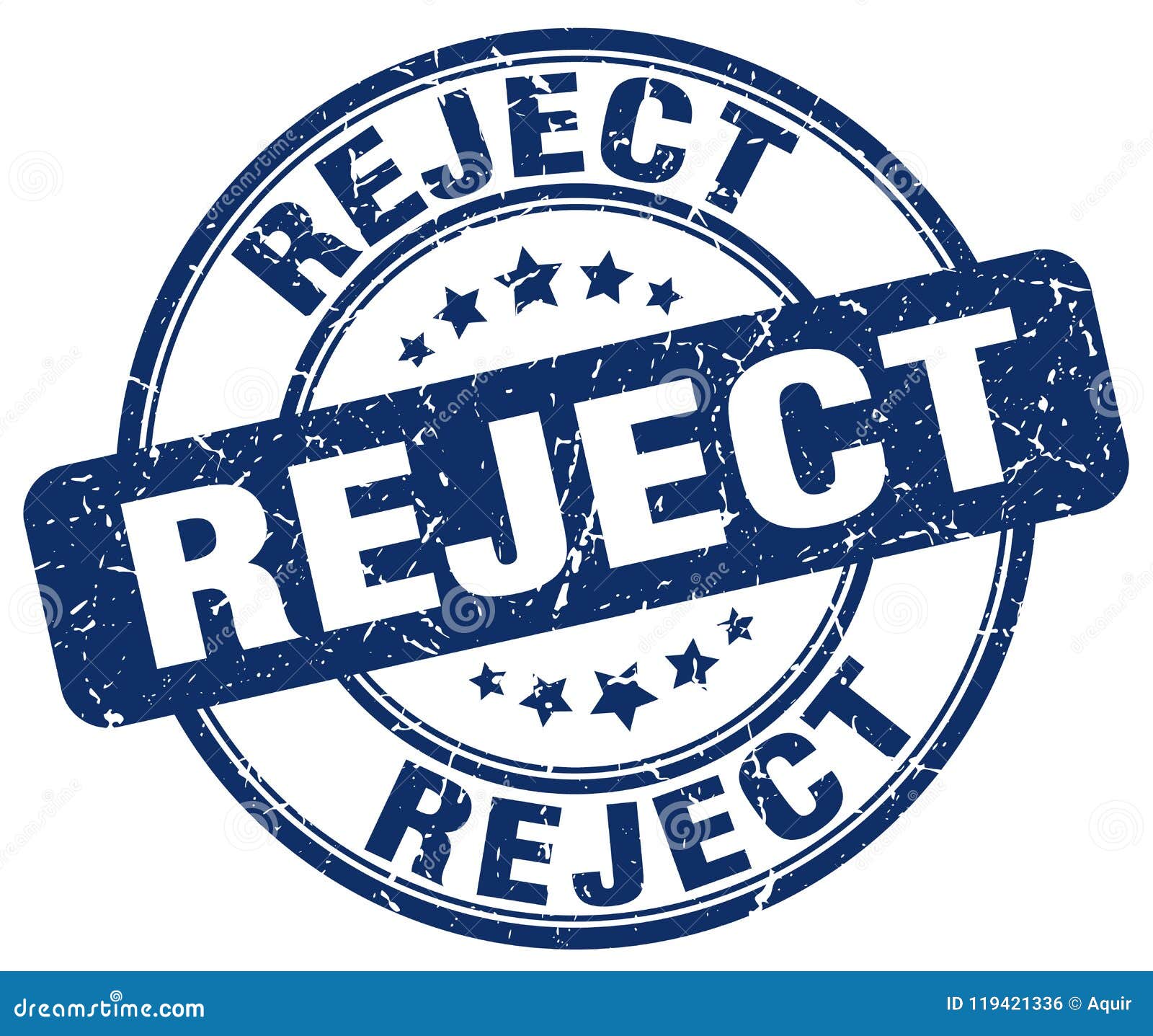 Reject blue stamp stock vector. Illustration of seal - 119421336