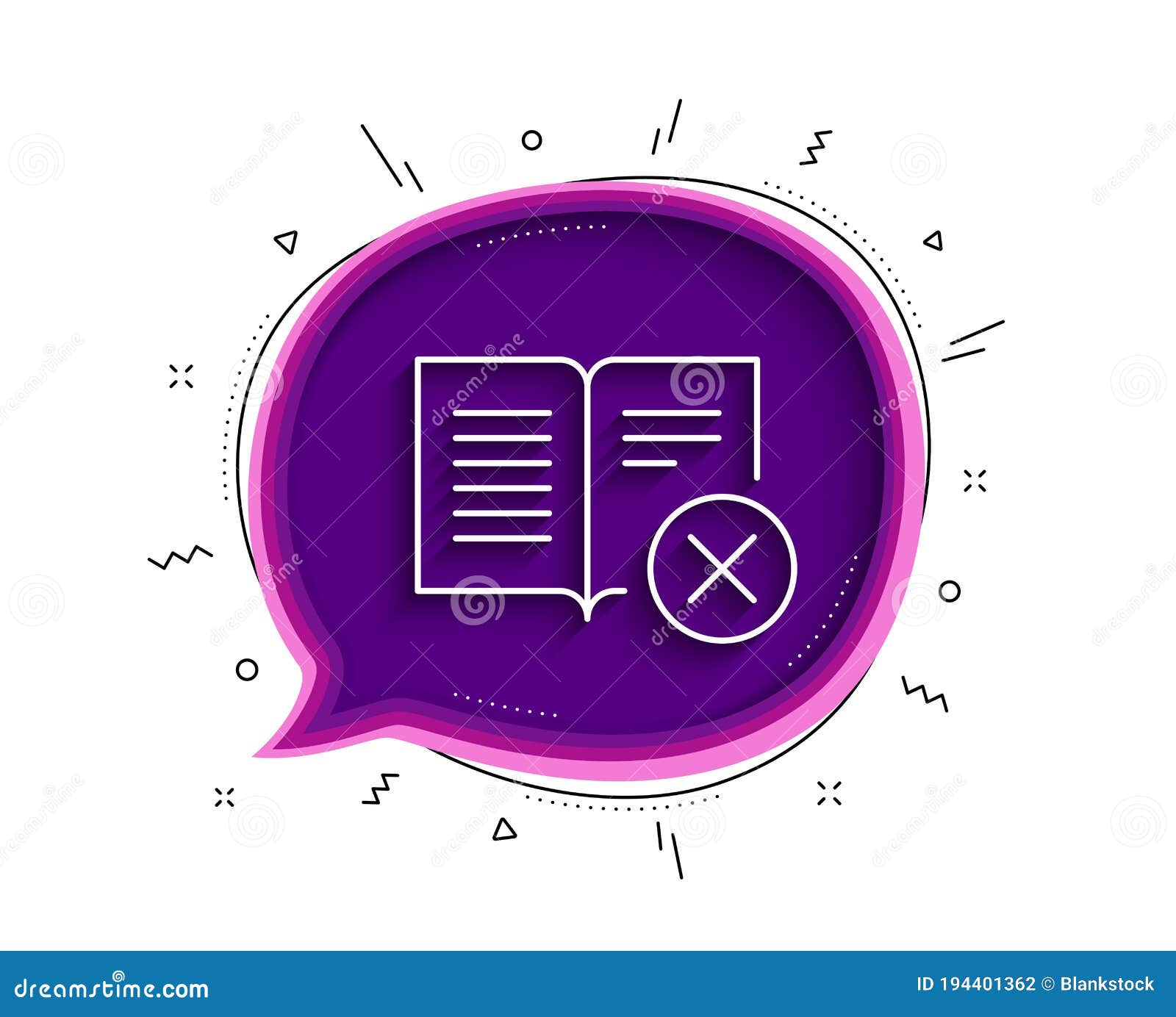 Reject Book Line Icon. Decline Read Sign. Vector Stock Vector ...