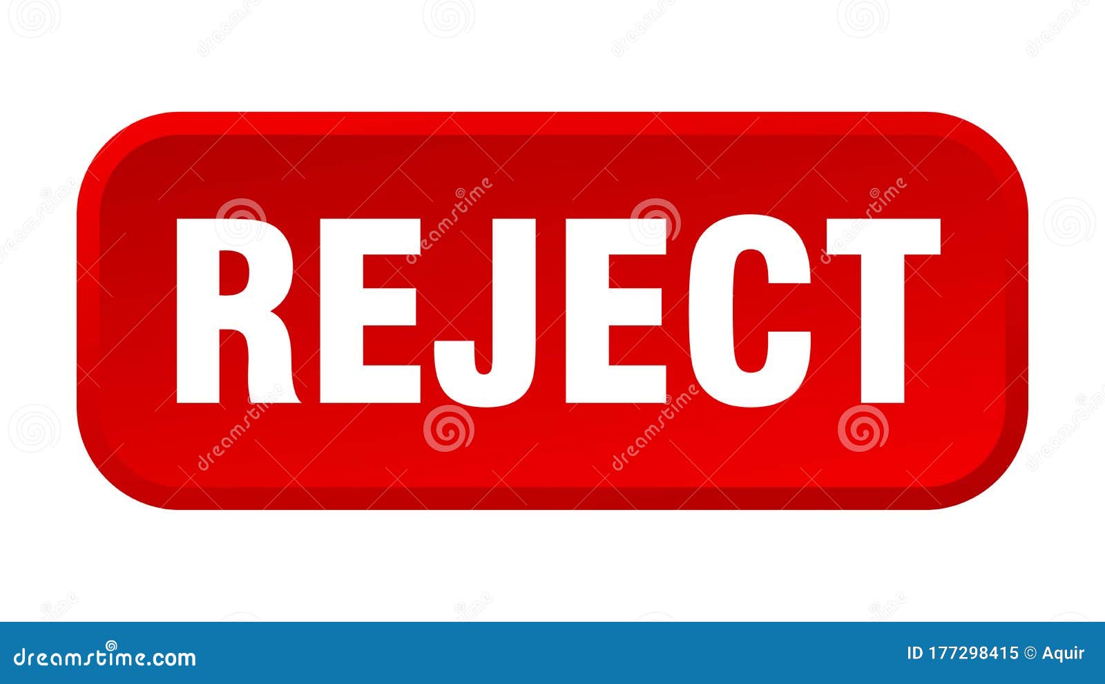 Reject Button. Reject Square 3d Push Button Stock Vector - Illustration ...