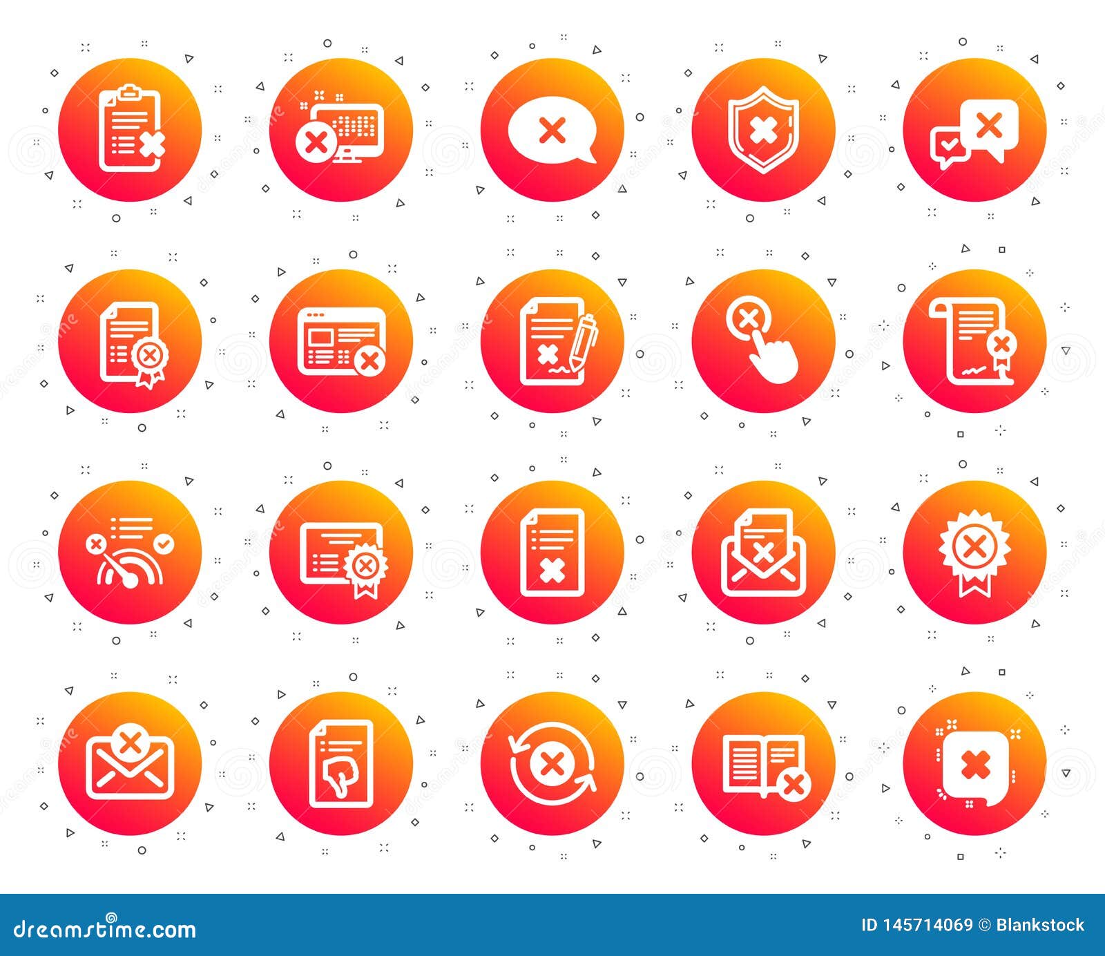 Reject or Cancel Icons. Set of Decline, Cancellation and Dislike ...