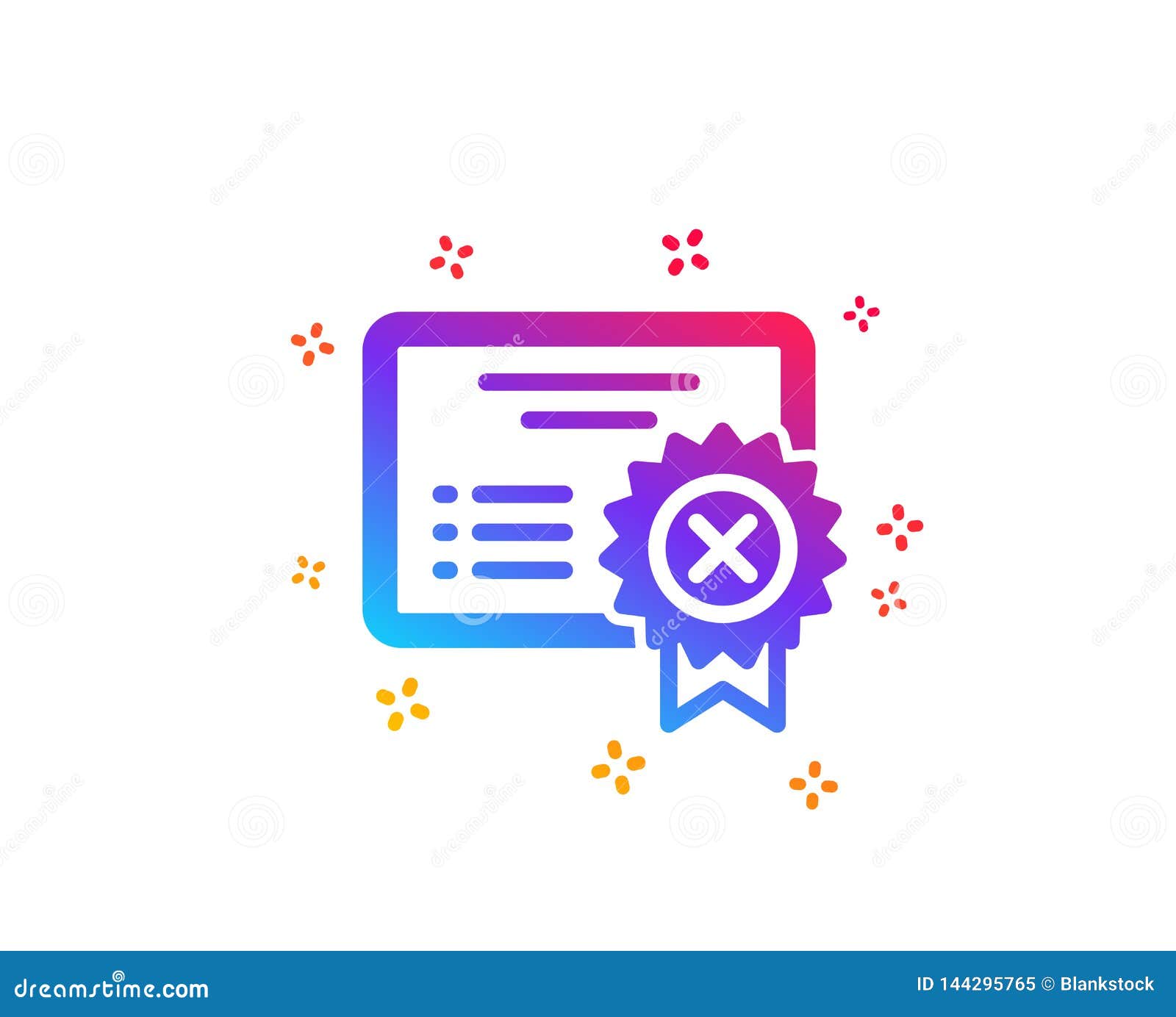 Reject Certificate Icon. Decline Document Sign. Vector Stock Vector ...