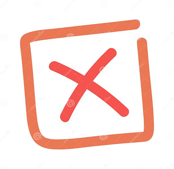 Reject Check Mark Button Doodle Stock Vector - Illustration of refusal ...