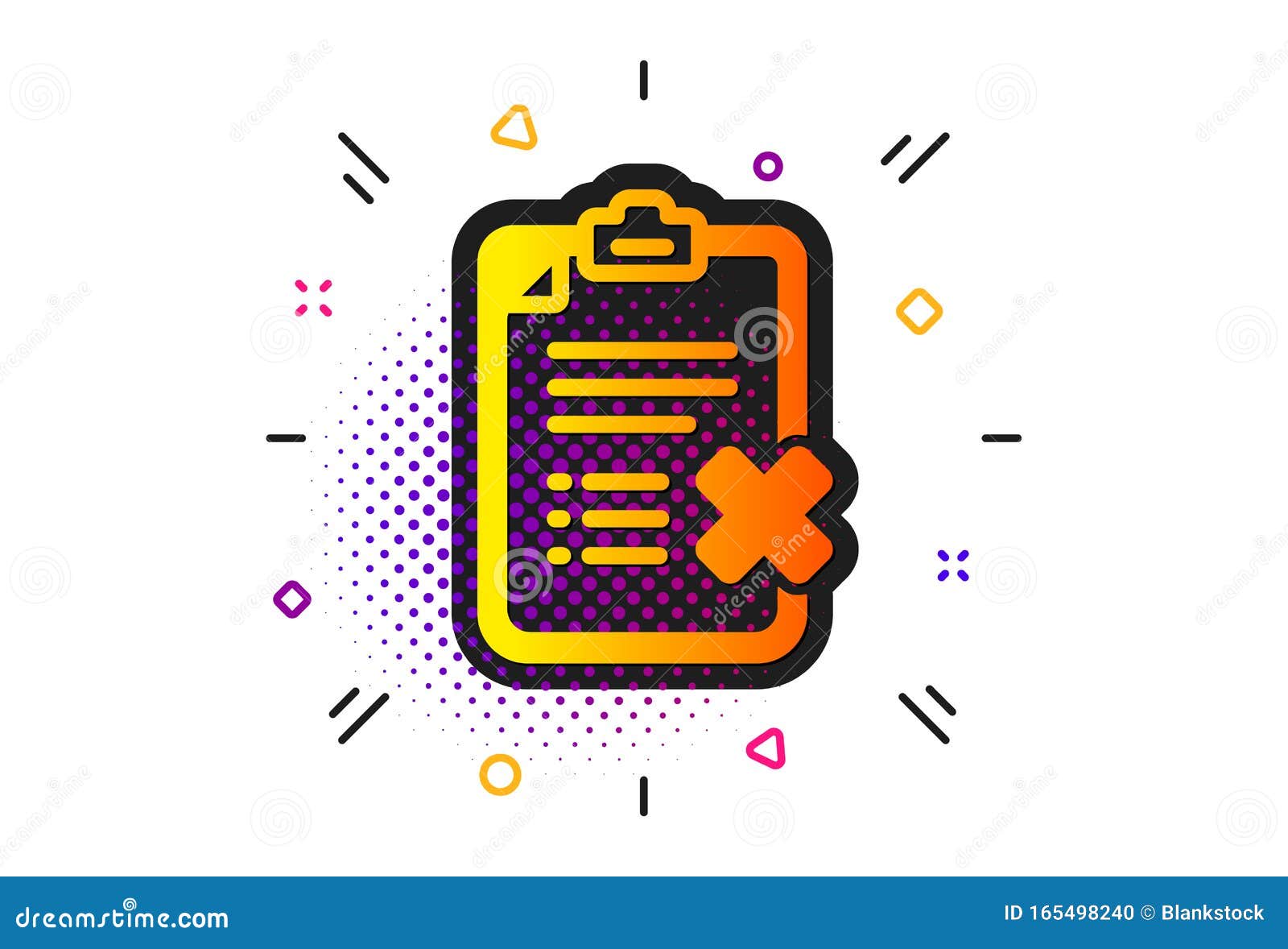 Reject Checklist Icon. Decline Document Sign. Vector Stock Vector ...