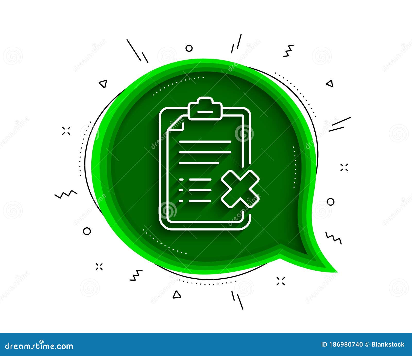 Reject Checklist Line Icon. Decline Document Sign. Vector Stock Vector ...