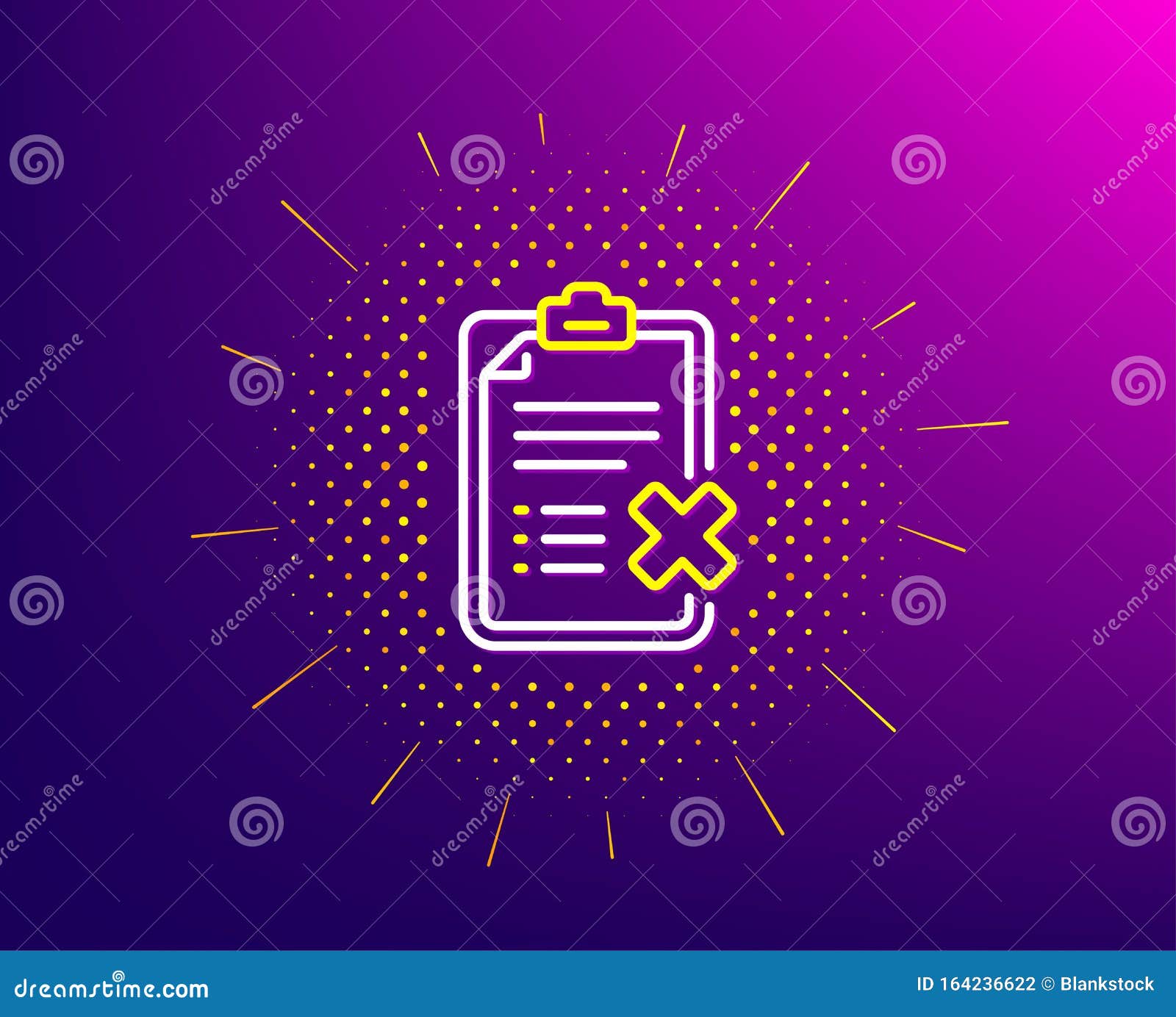 Reject Checklist Line Icon. Decline Document Sign. Vector Stock Vector ...