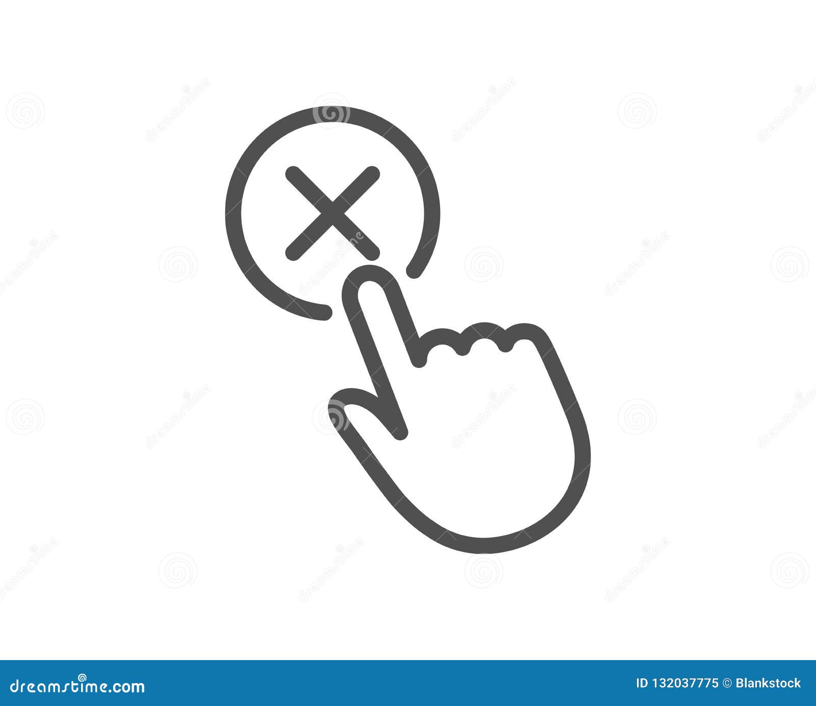 Reject Click Line Icon. Decline Button Sign. Vector Stock Vector ...
