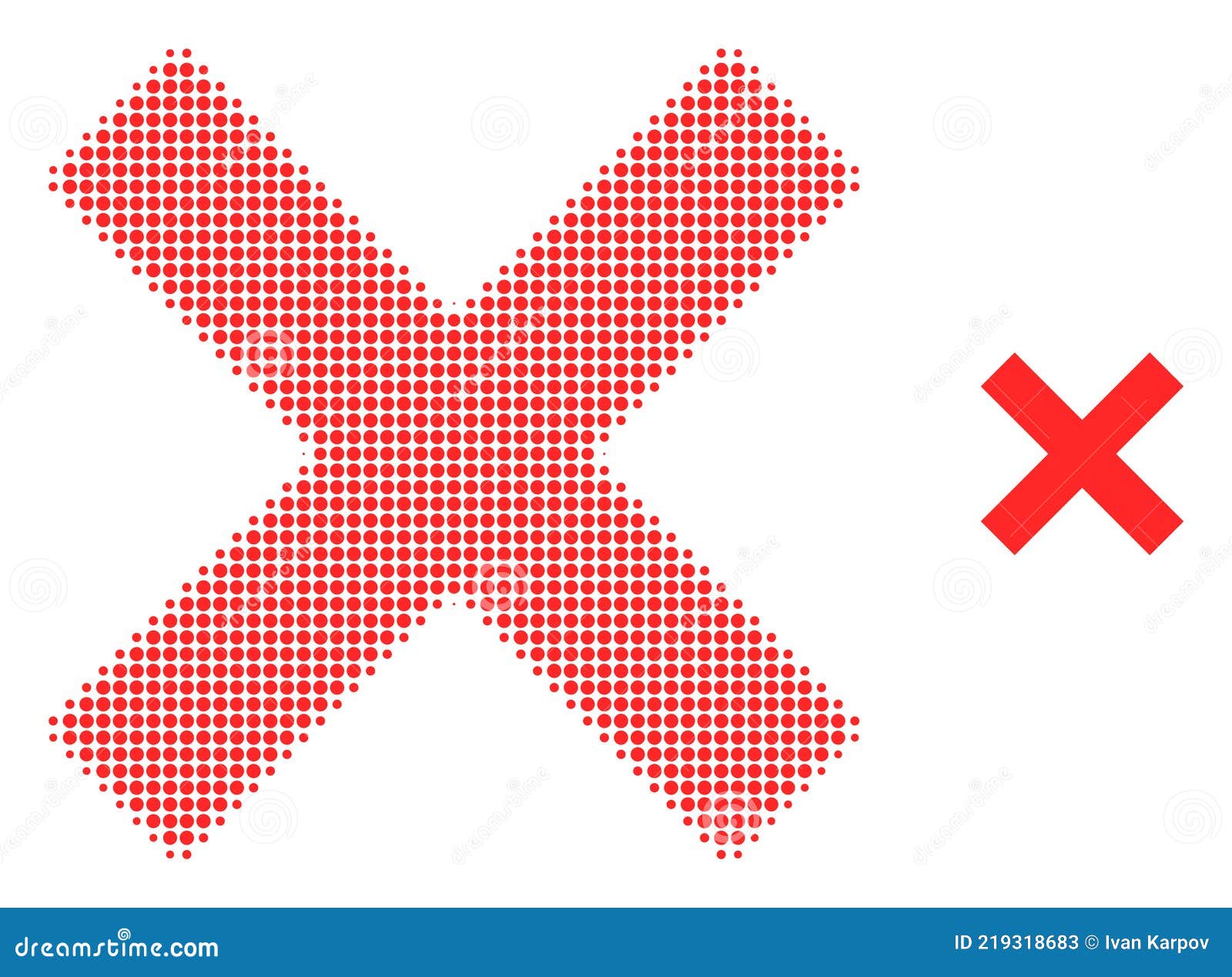 Reject Cross Halftone Dotted Icon Stock Illustration - Illustration of ...