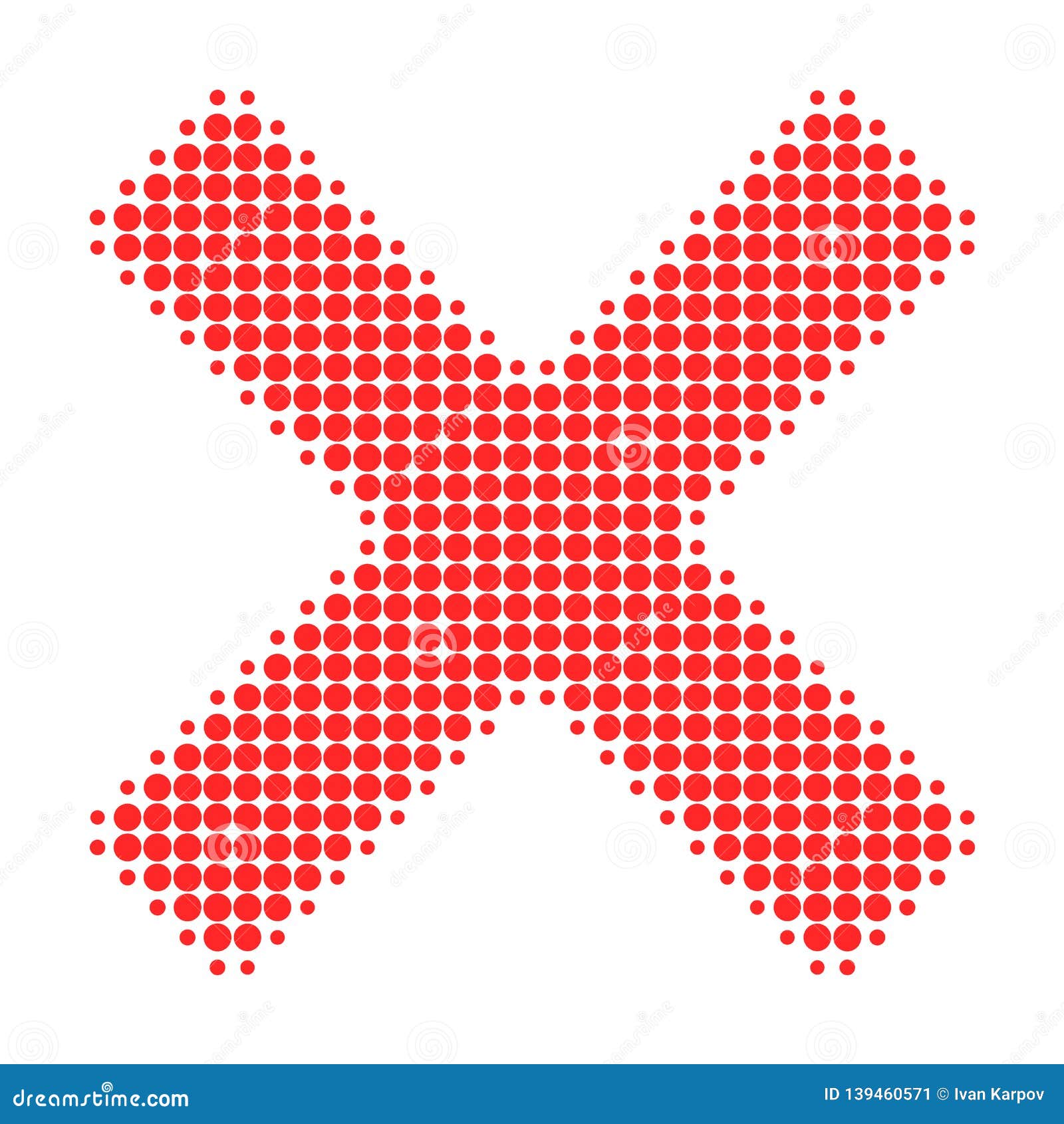 Reject Cross Halftone Dotted Icon Stock Vector - Illustration of ...