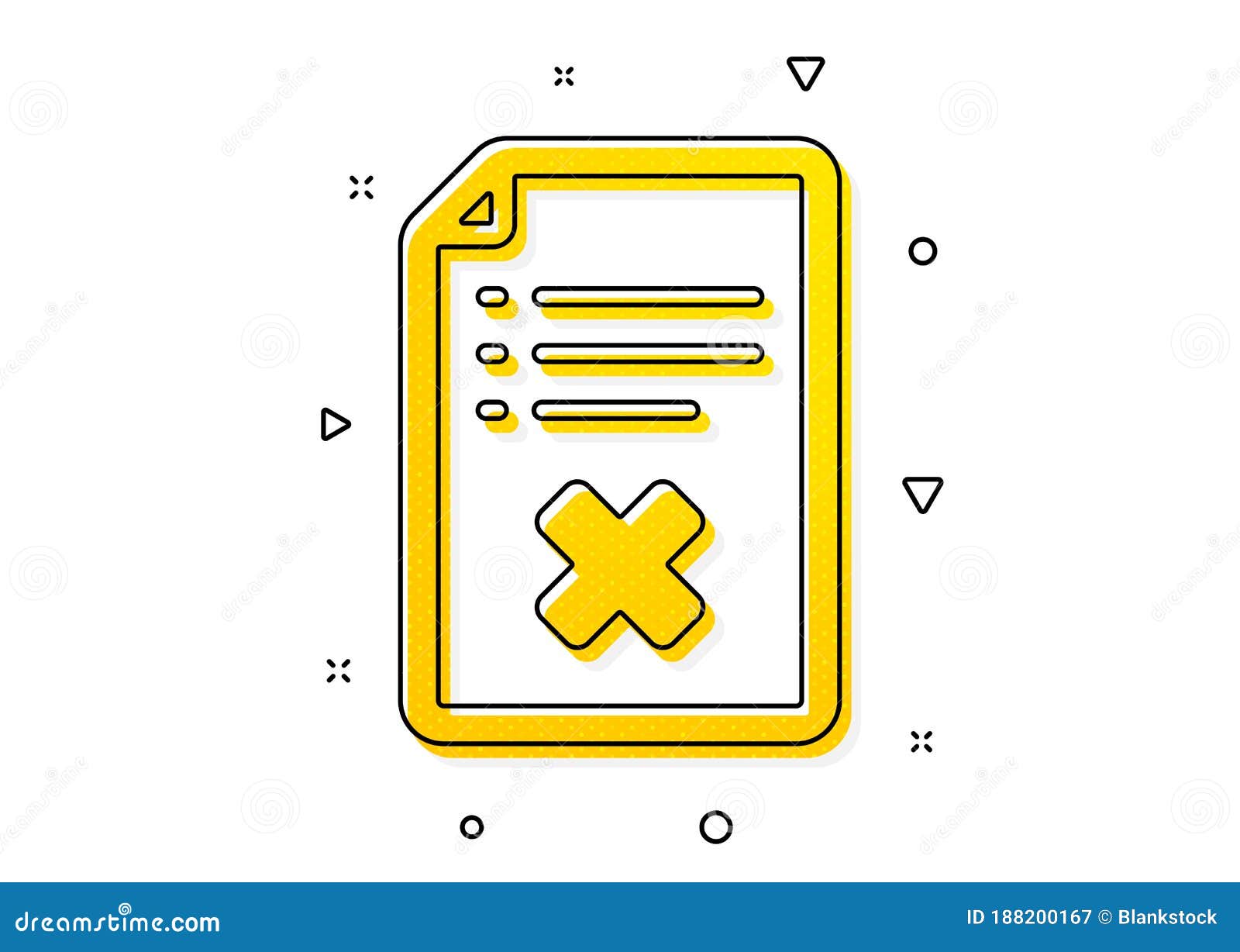 Reject File Icon. Decline Document Sign. Vector Stock Vector ...