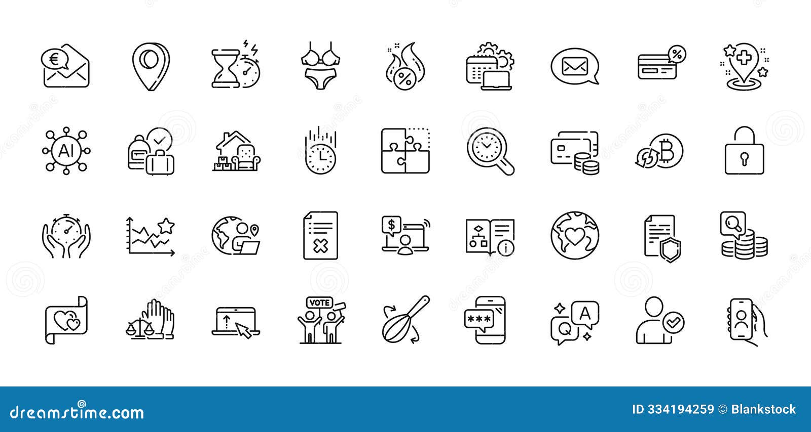 Reject File, Technical Algorithm and Donation Line Icons Pack. for Web App. Line Icons. Vector ...