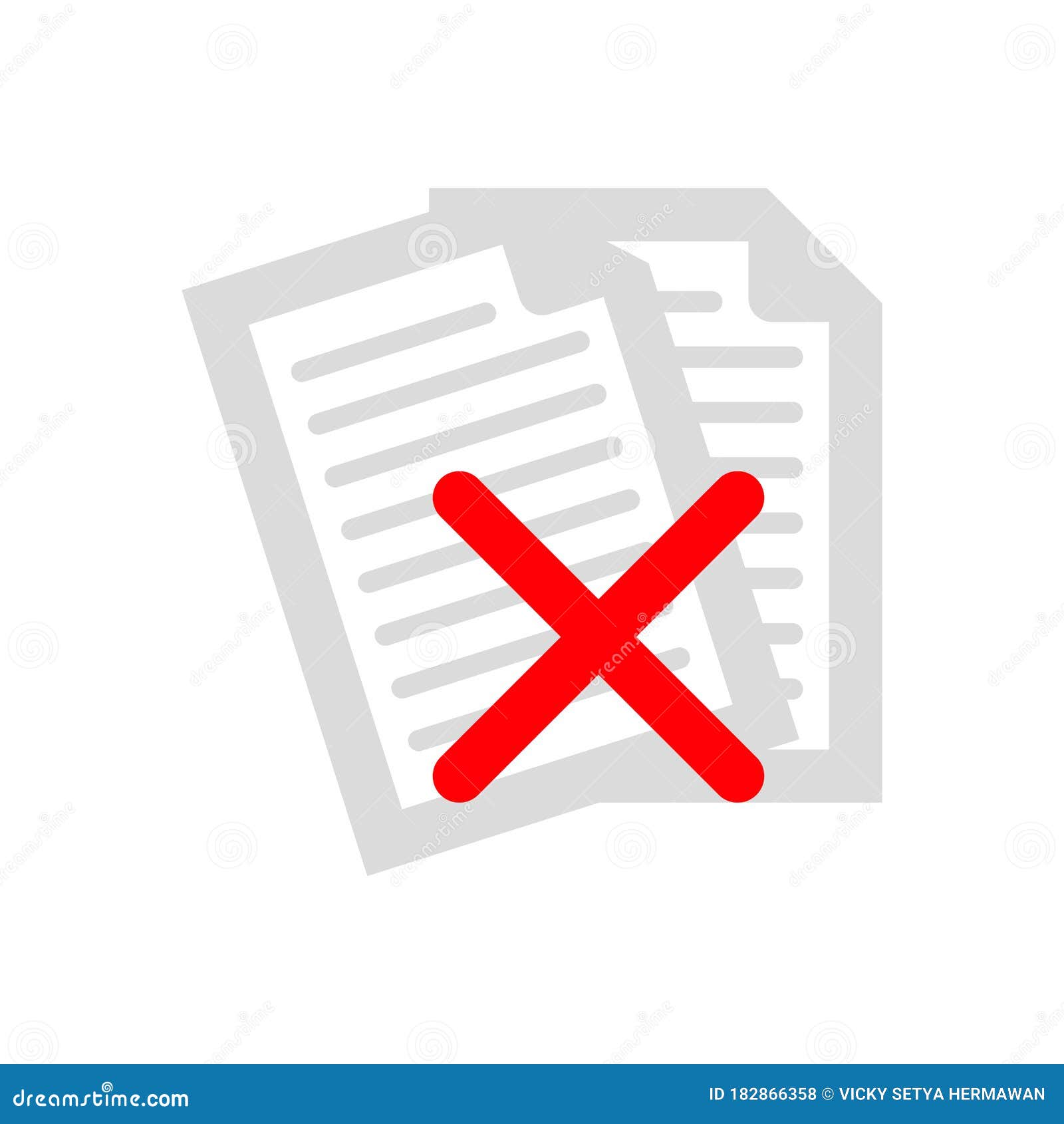 Reject Form Icon. Refusal Document Icon. Flat Illustration of Refuse ...