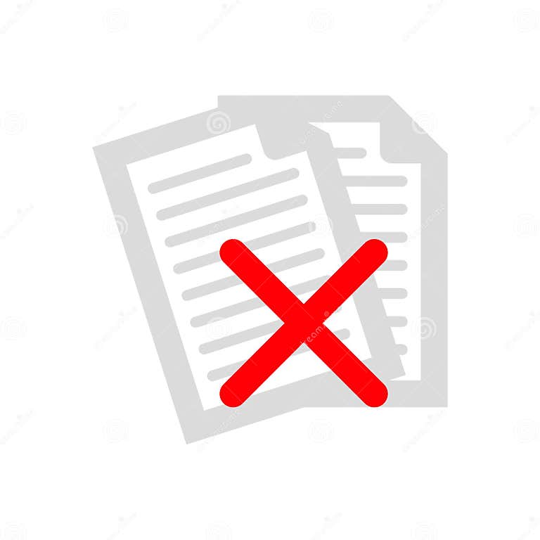 Reject Form Icon. Refusal Document Icon. Flat Illustration of Refuse ...