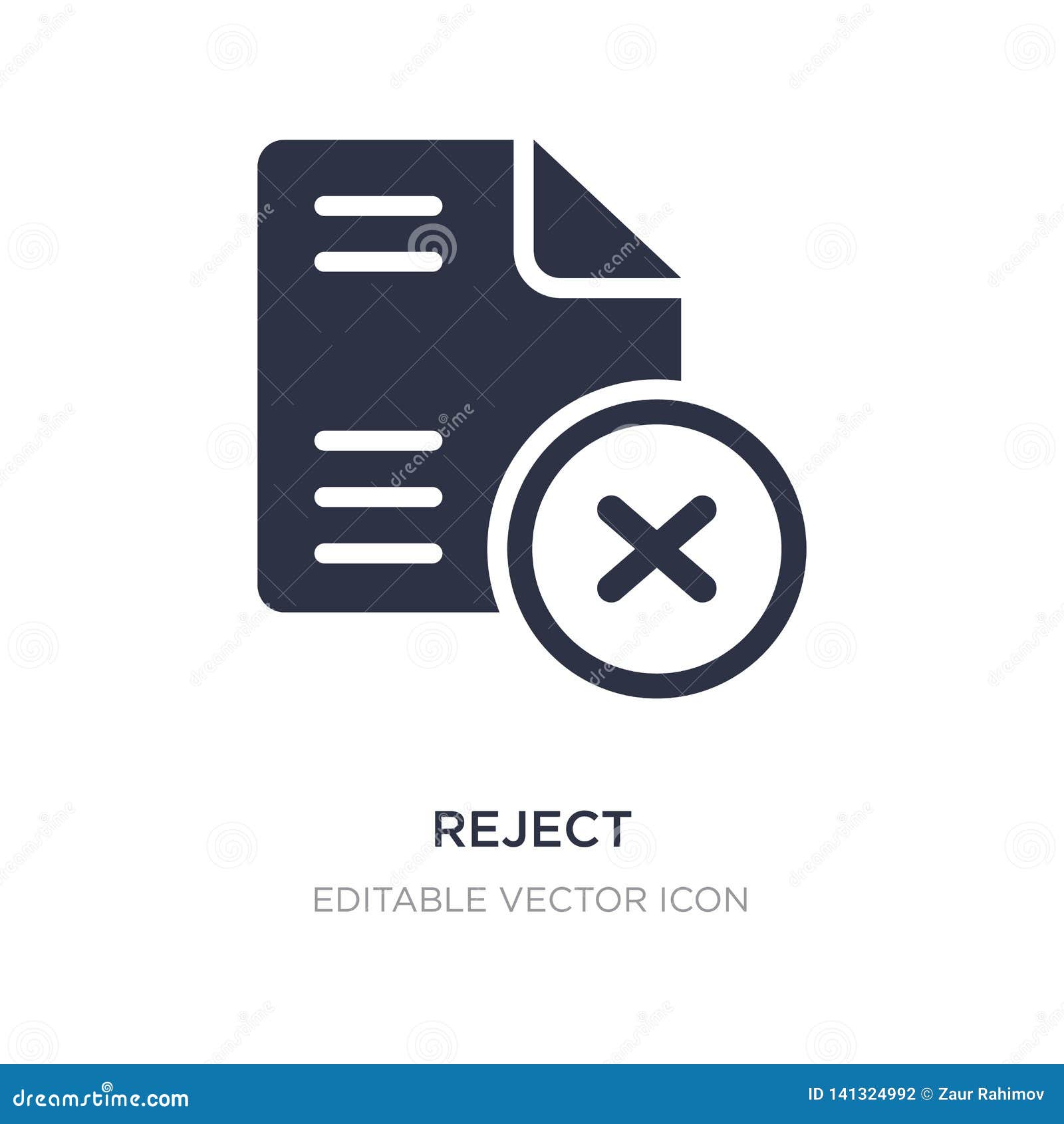 Reject Icon On White Background. Simple Element Illustration From Files ... Reject Icon On White Background. Simple Element Illustration From Files ...