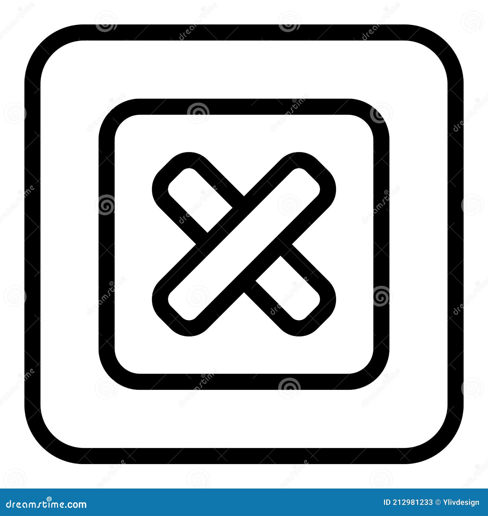 Reject Interface Icon, Outline Style Stock Vector - Illustration of ...