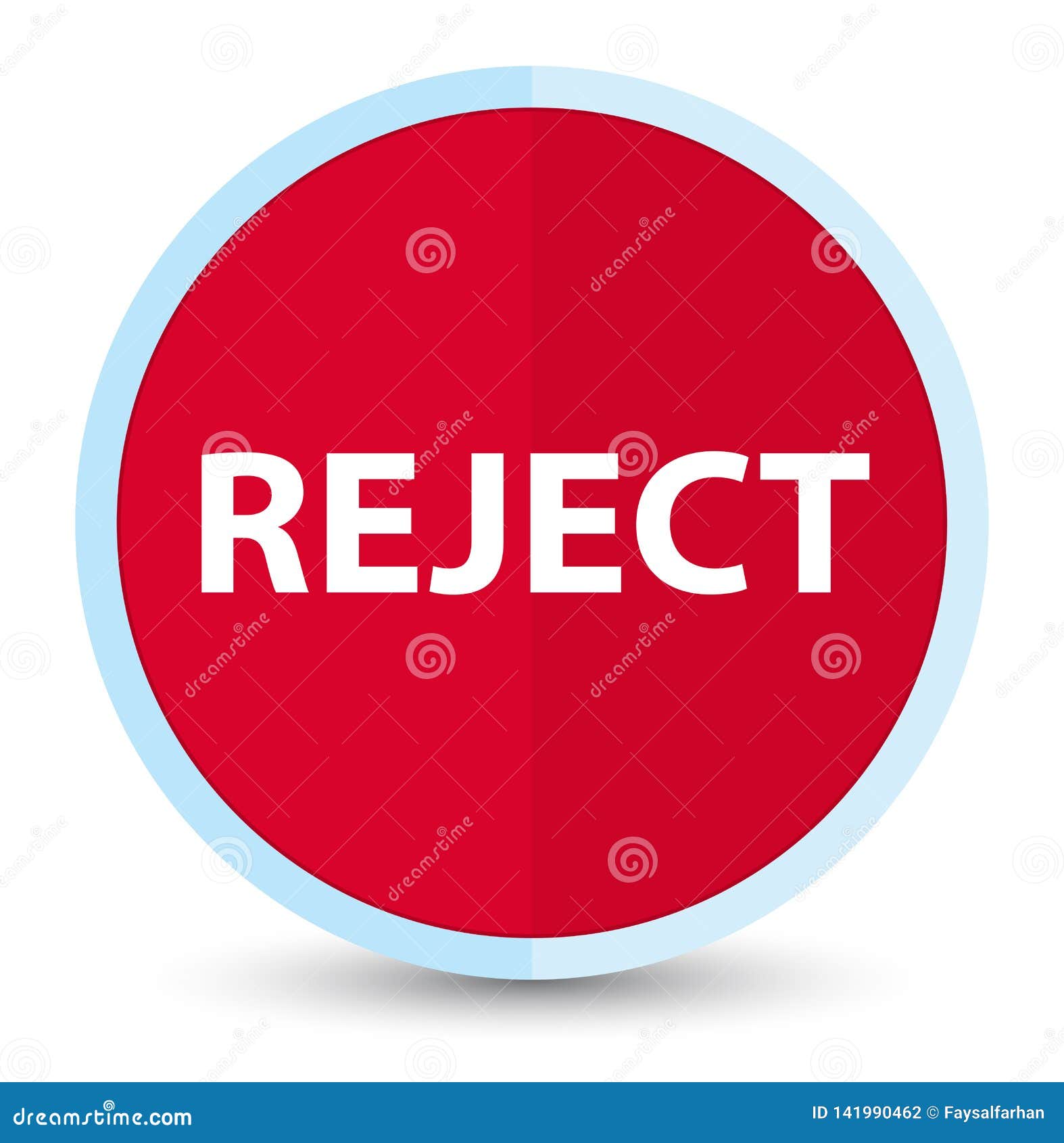 Reject Flat Prime Red Round Button Stock Vector - Illustration of ...