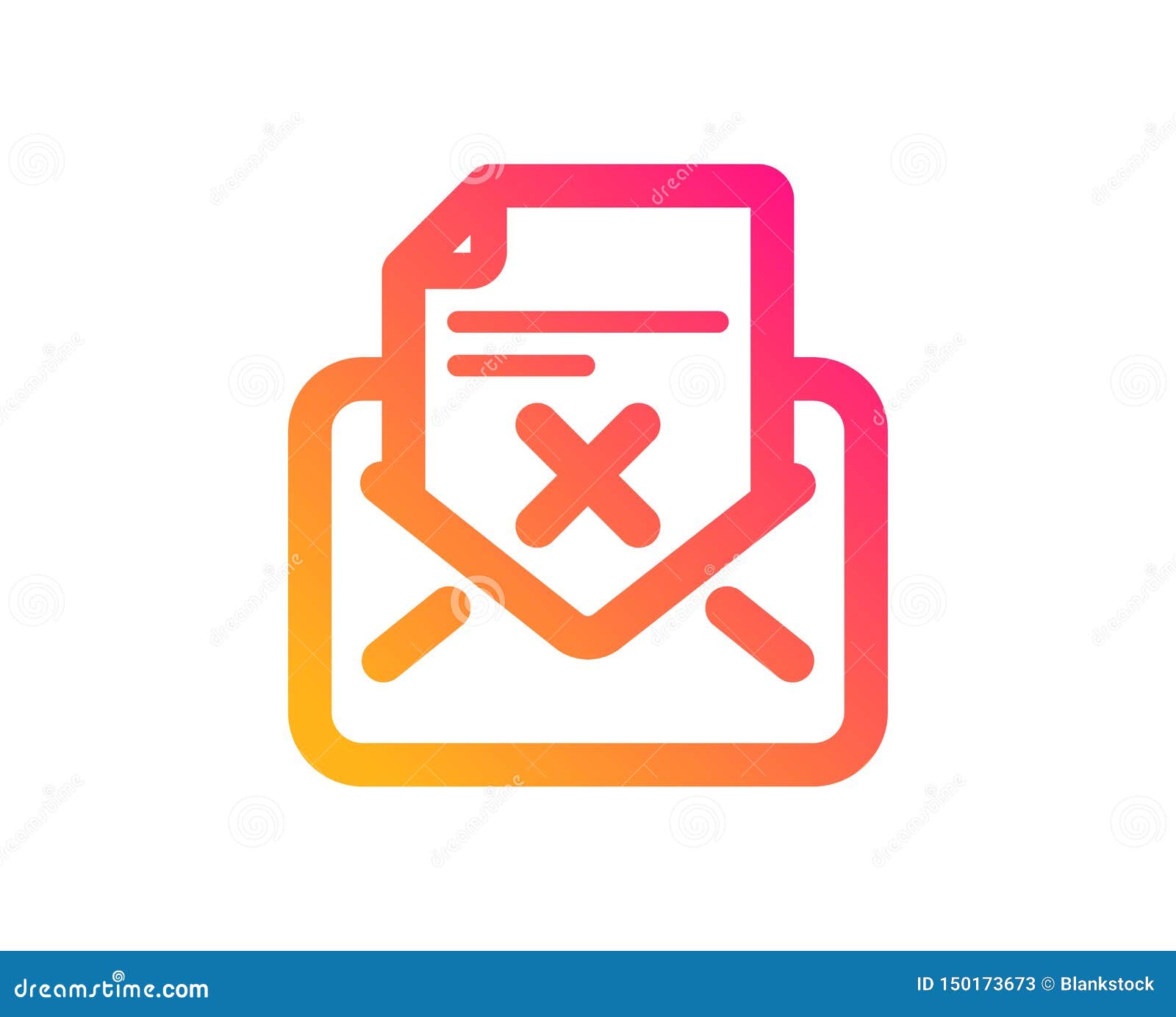Reject Letter Icon. Delete Mail Sign. Vector Stock Vector ...