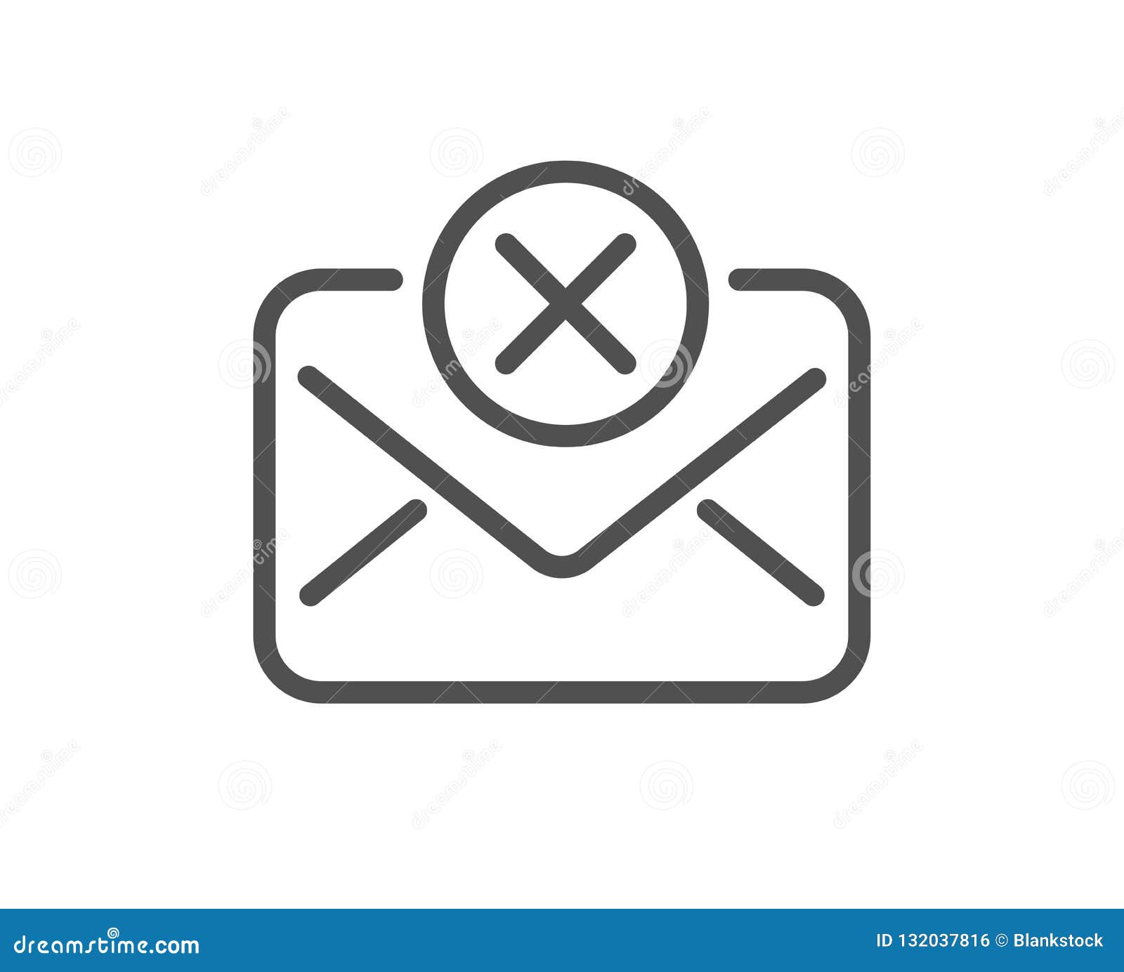Reject Mail Line Icon. Delete Message Sign. Vector Stock Vector ...
