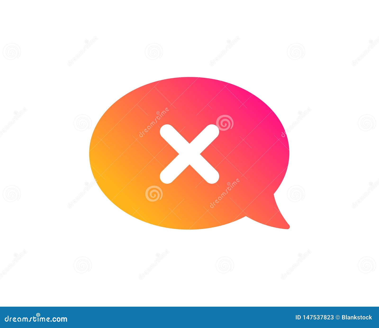 Reject Message Icon. Decline Chat Sign. Vector Stock Vector ...