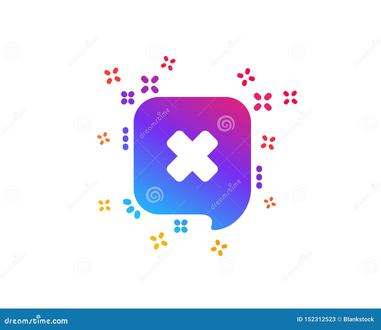 Reject Message Icon. Decline Chat Sign. Vector Stock Vector ...