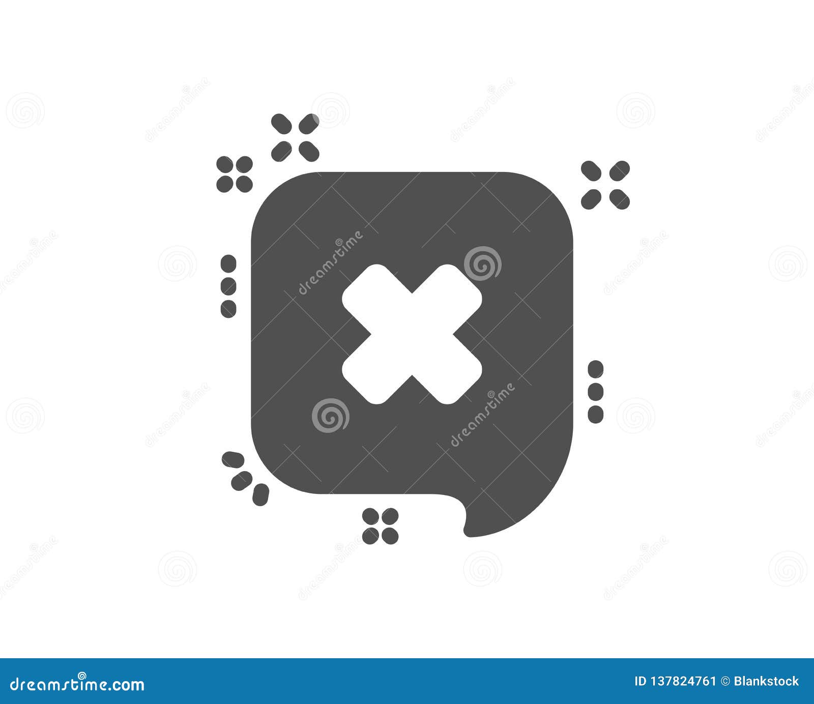 Reject Message Icon. Decline Chat Sign. Vector Stock Vector ...