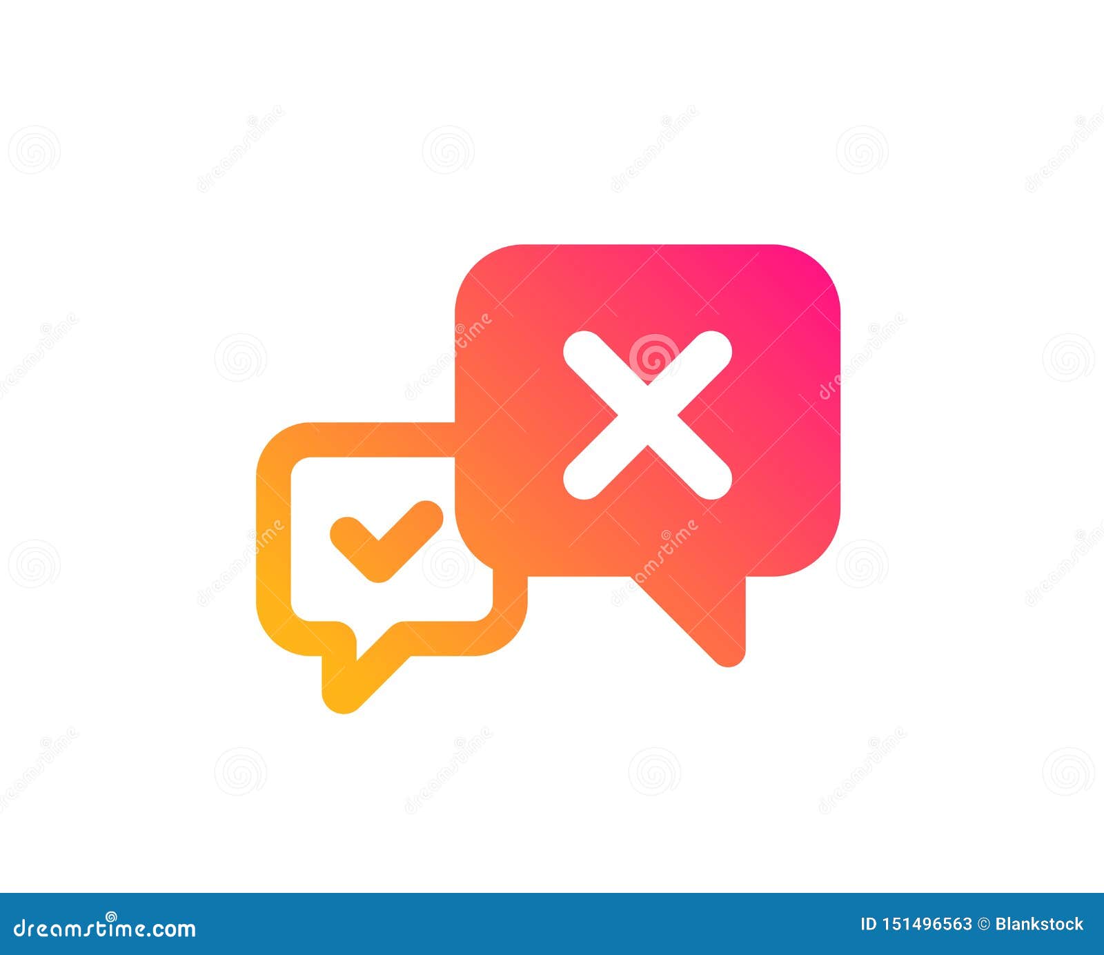 Reject Message Icon. Decline Chat Sign. Vector Stock Vector ...