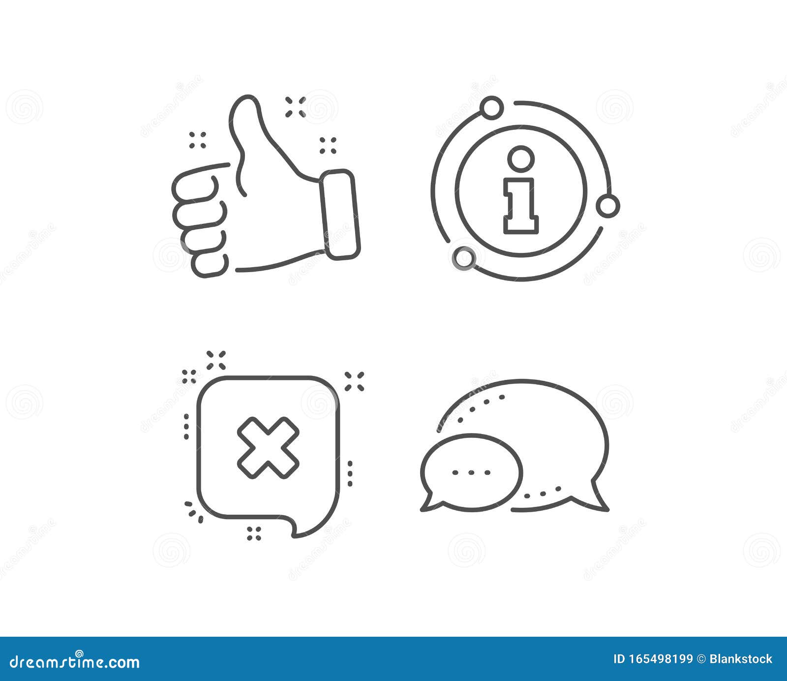 Reject Message Line Icon. Decline Chat Sign. Vector Stock Vector ...