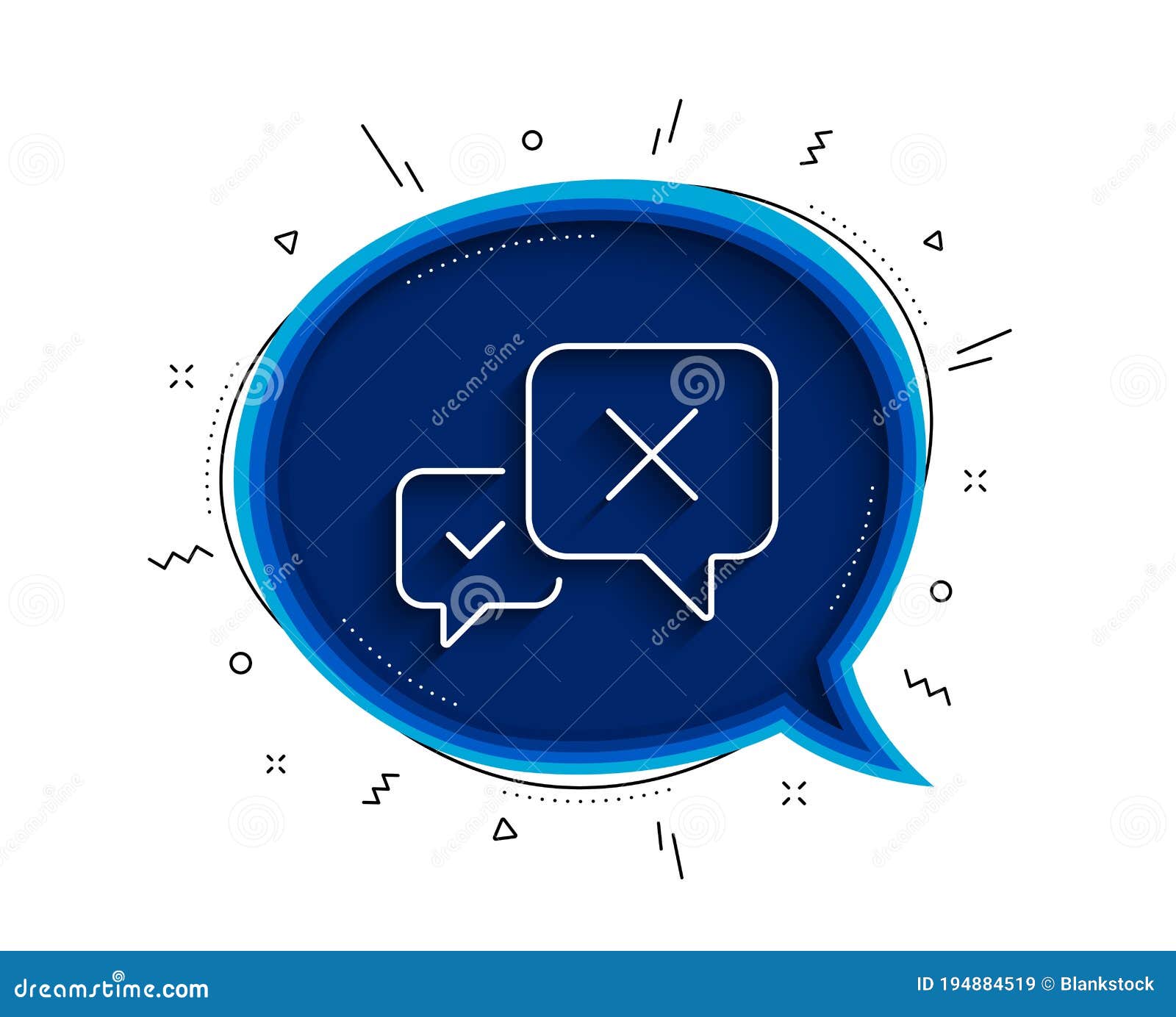 Reject Message Line Icon. Decline Chat Sign. Vector Stock Vector ...