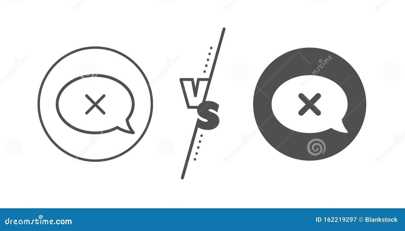 Reject Message Line Icon. Decline Chat Sign. Vector Stock Vector ...