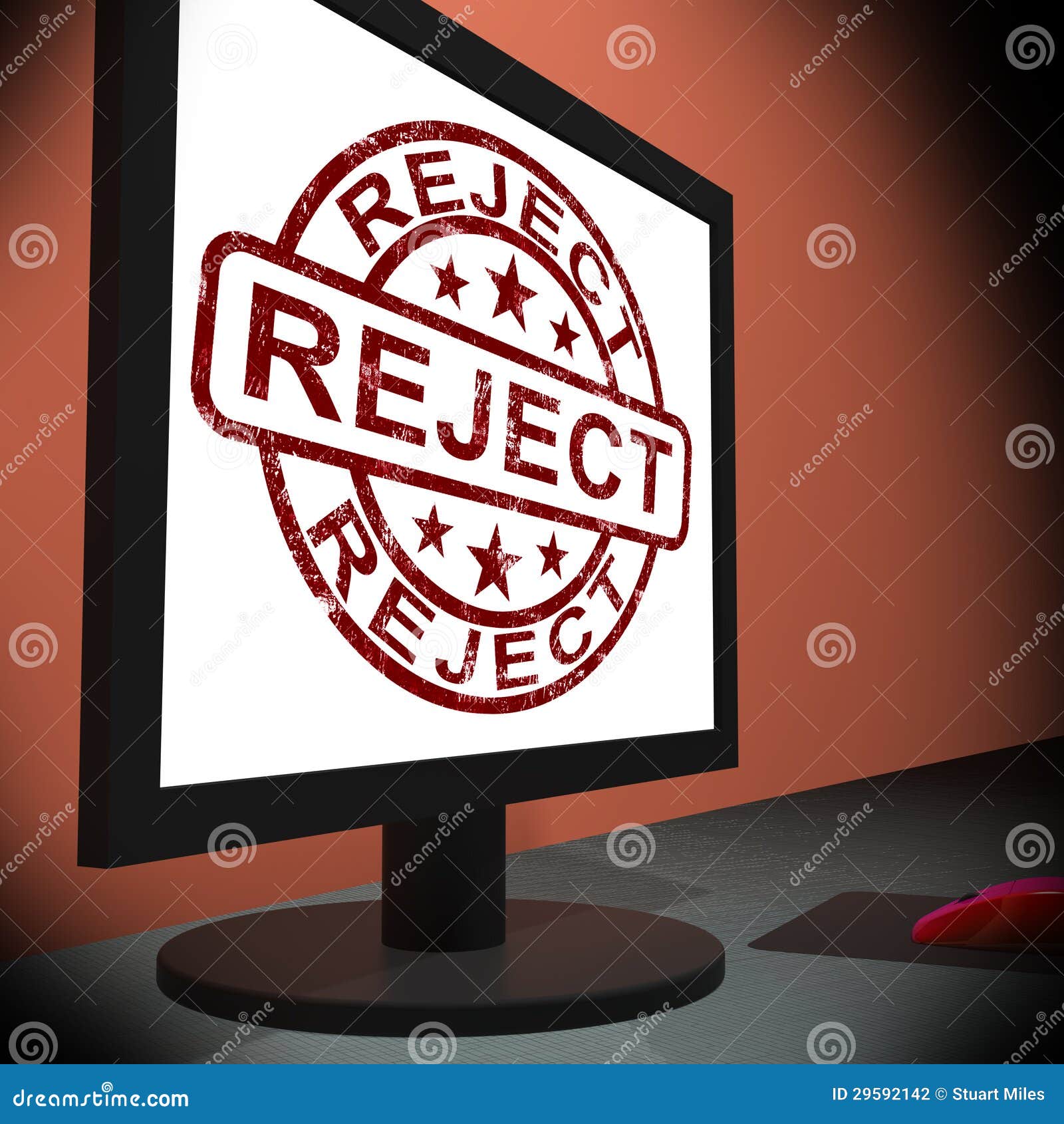 Reject on Monitor Shows Disallowed Stock Illustration - Illustration of ...
