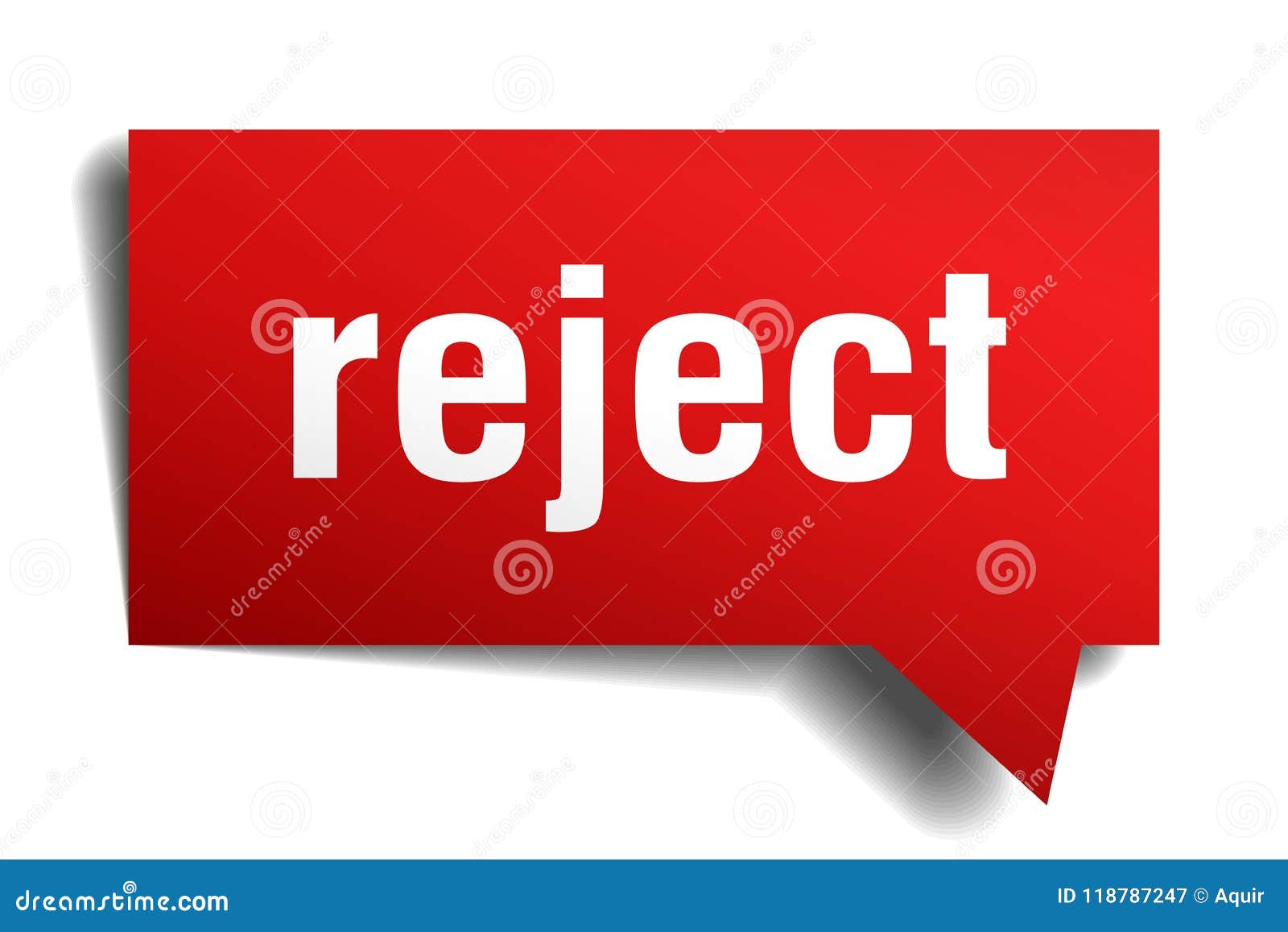 Reject Red 3d Speech Bubble Stock Vector - Illustration of blue, banner ...