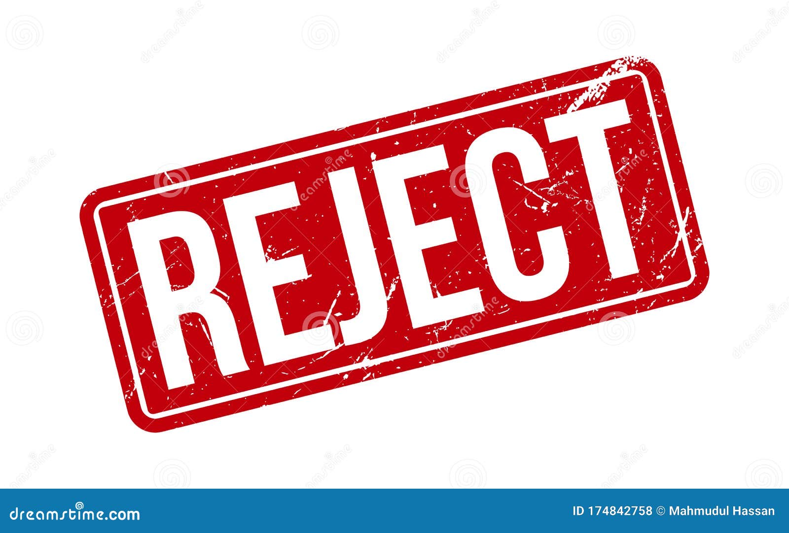 Reject Rubber Stamp. Red Reject Rubber Grunge Stamp Seal Vector ...