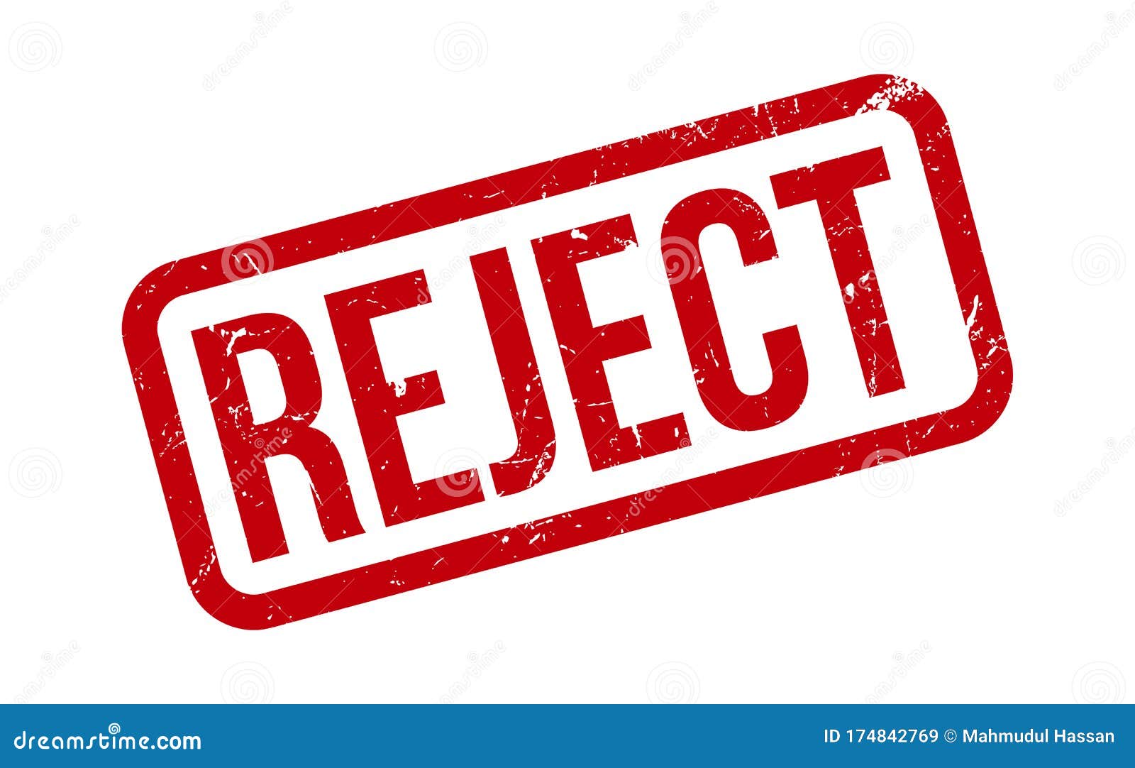 Reject Rubber Stamp. Red Reject Rubber Grunge Stamp Seal Vector ...