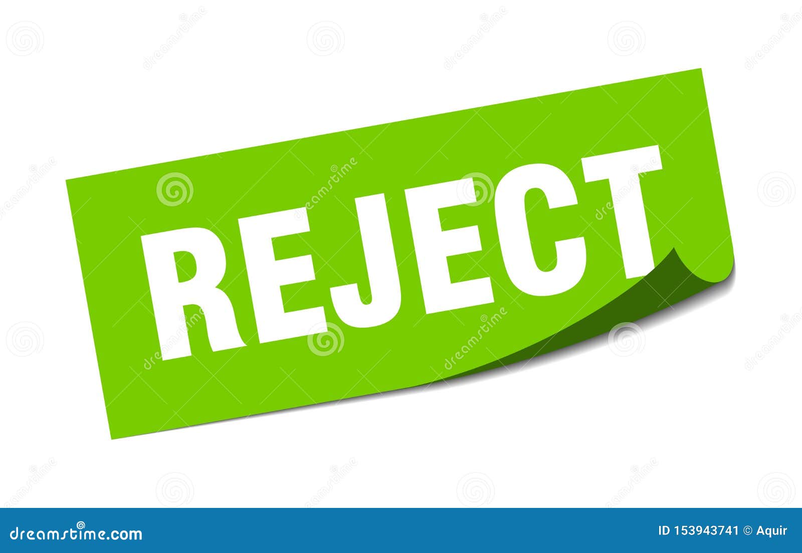 Reject sticker. stock vector. Illustration of peel, sticker - 153943741