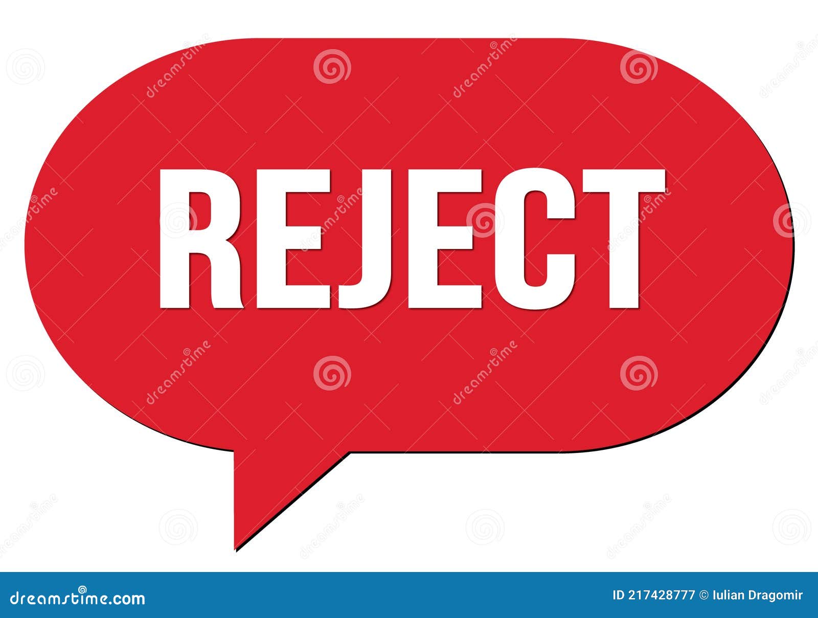 REJECT Text Written in a Red Speech Bubble Stock Illustration ...
